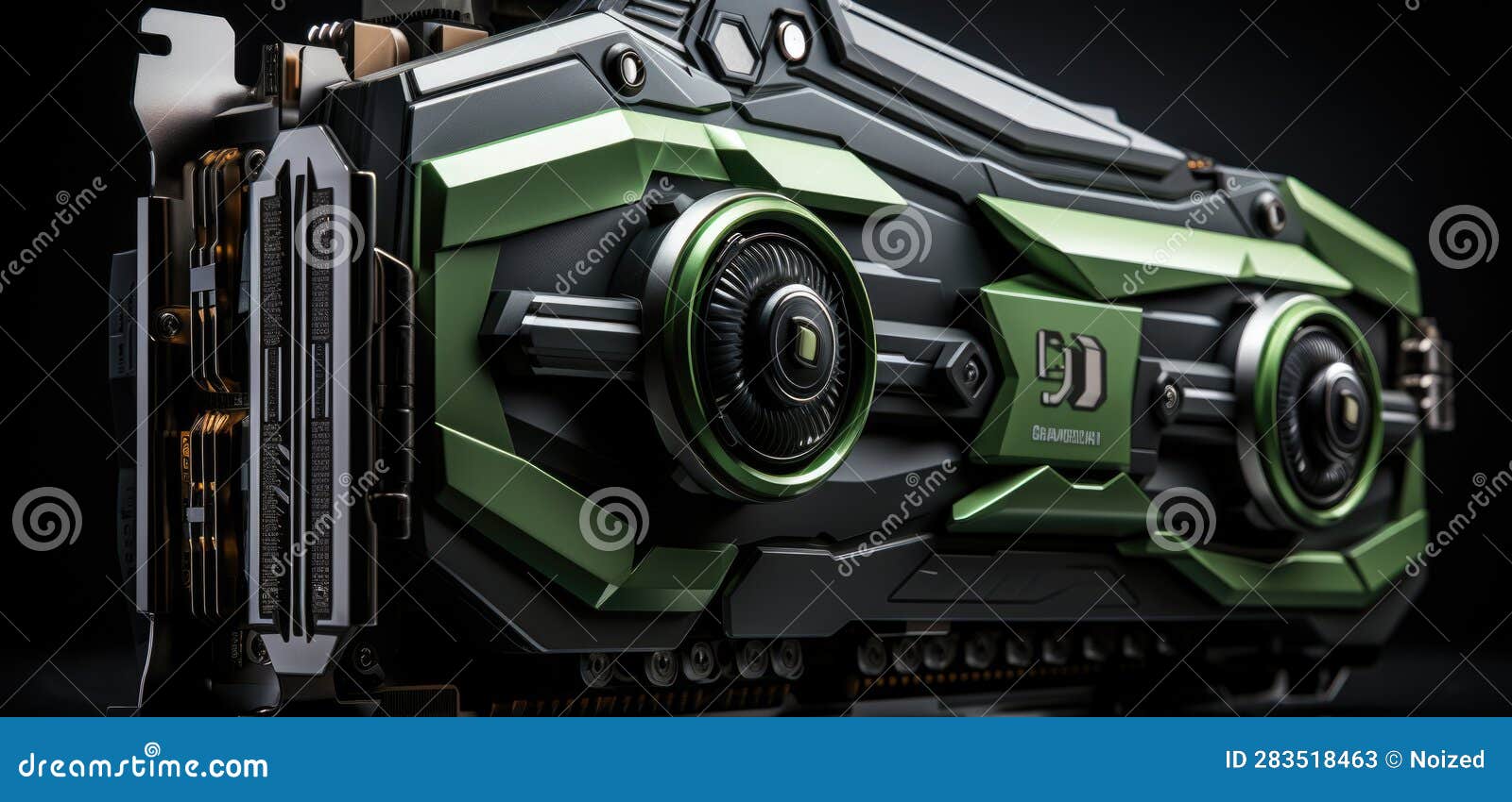 Graphics Card on Abstract Digital Background. Modern Gaming GPU ...