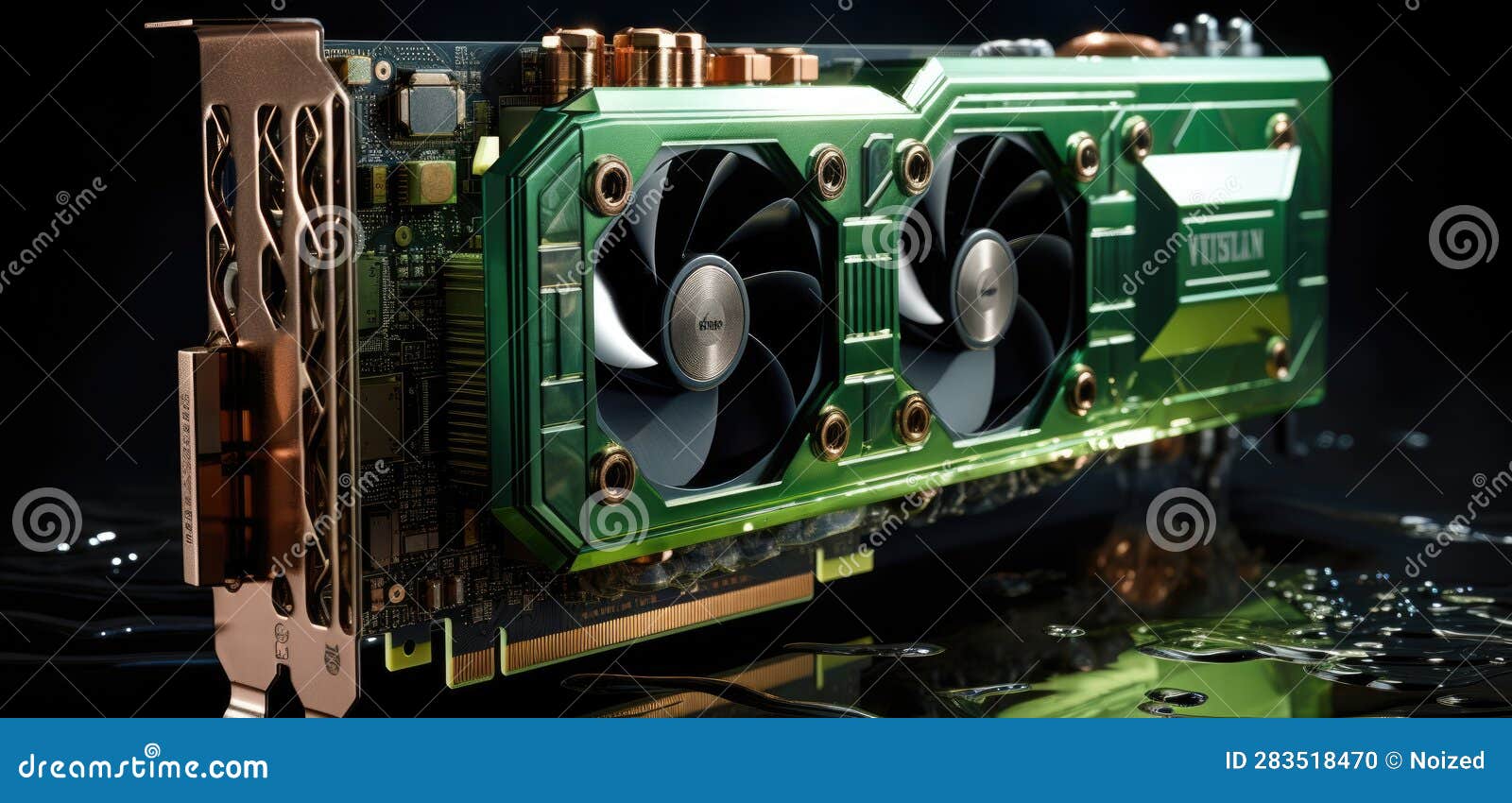 Graphics Card on Abstract Digital Background. Modern Gaming GPU ...