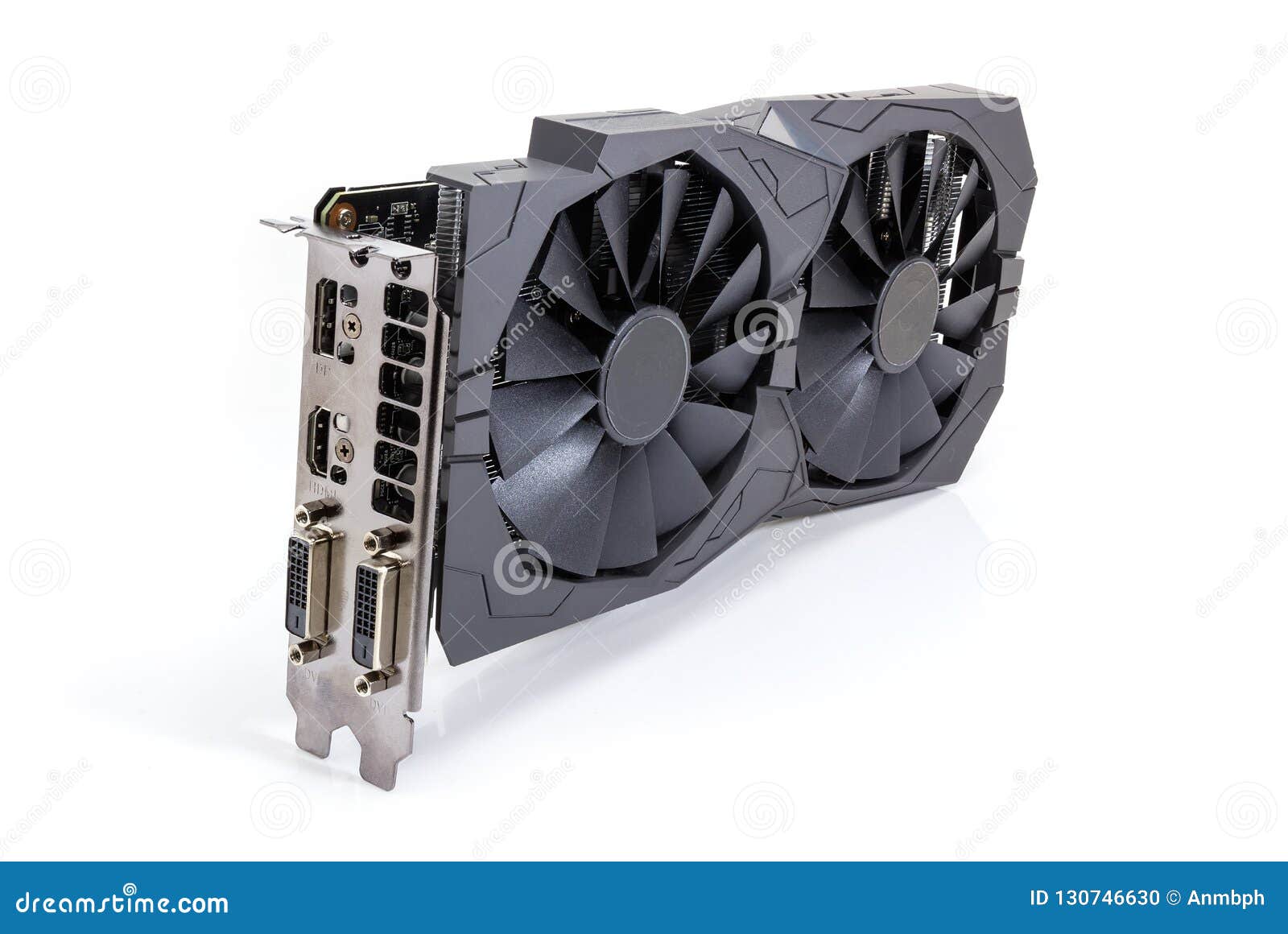 Graphics Card Equipped with Heat Sink with Two Fans Stock Photo - Image ...