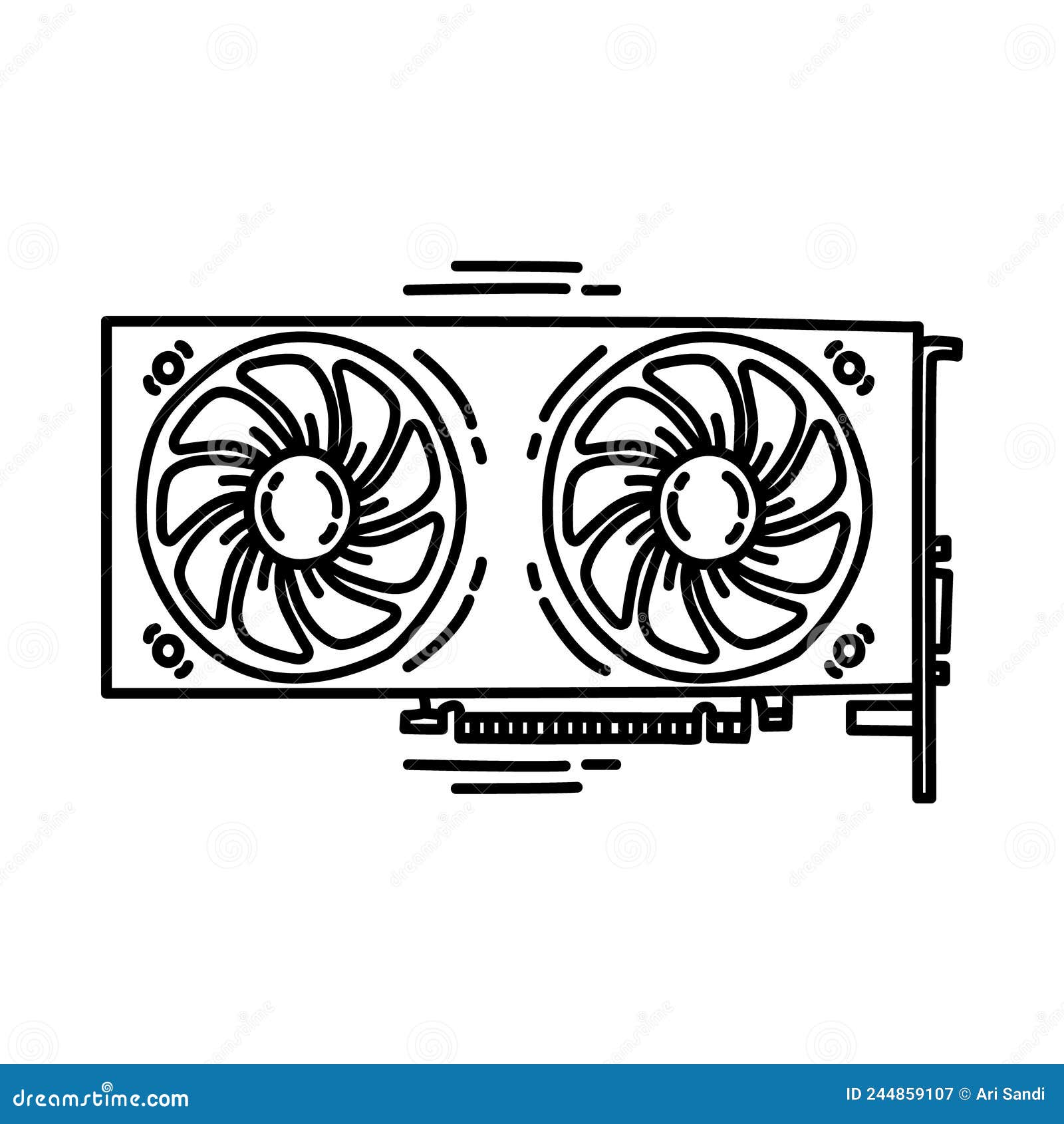 Graphics Card Icon. Doodle Hand Drawn or Outline Icon Style Stock ...