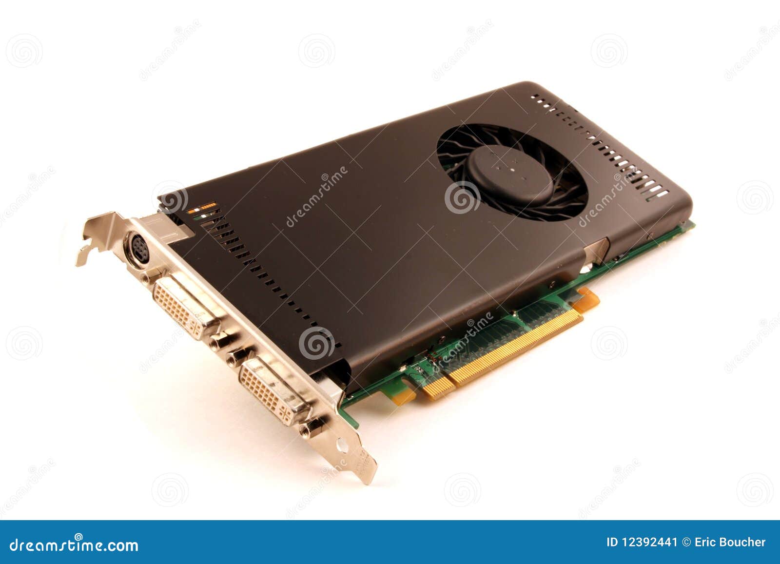 Graphics Card Isolated on White Stock Image - Image of output ...