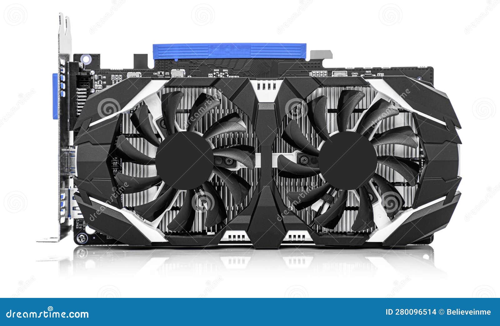 Graphics Card Isolated on White Background. Stock Photo - Image of ...