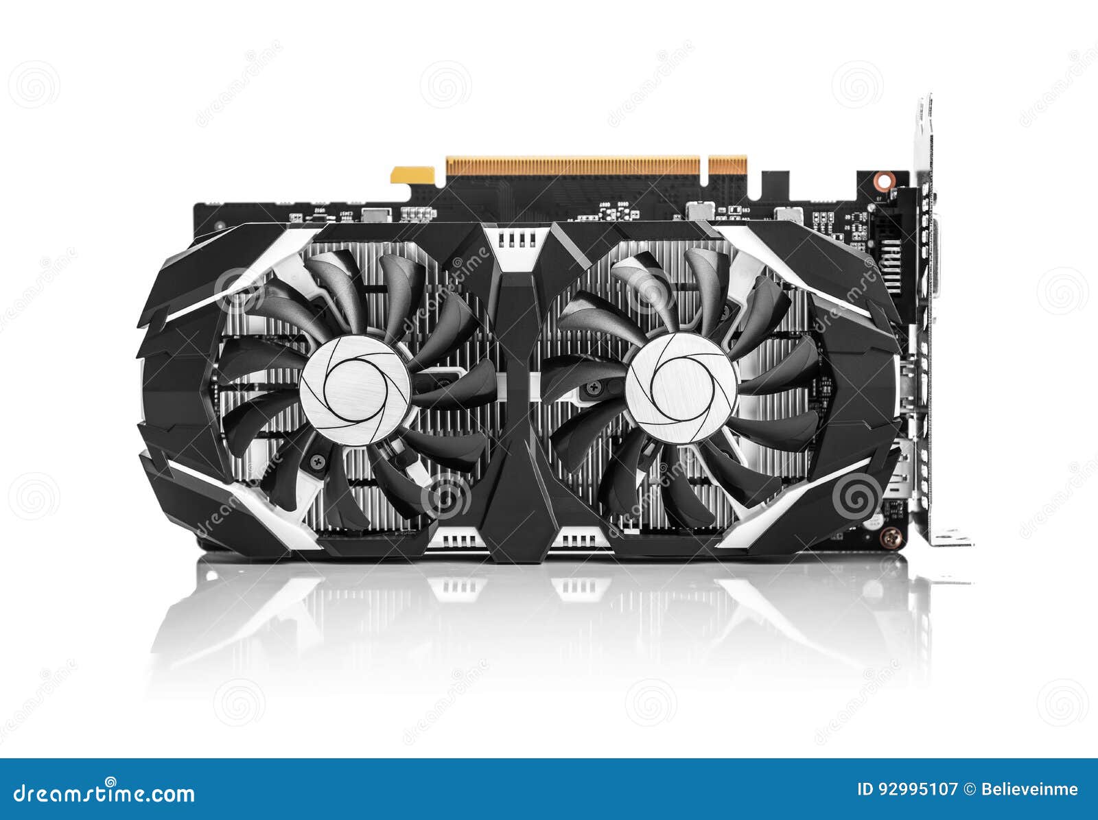Graphics Card Isolated on White Background. Stock Image - Image of ...