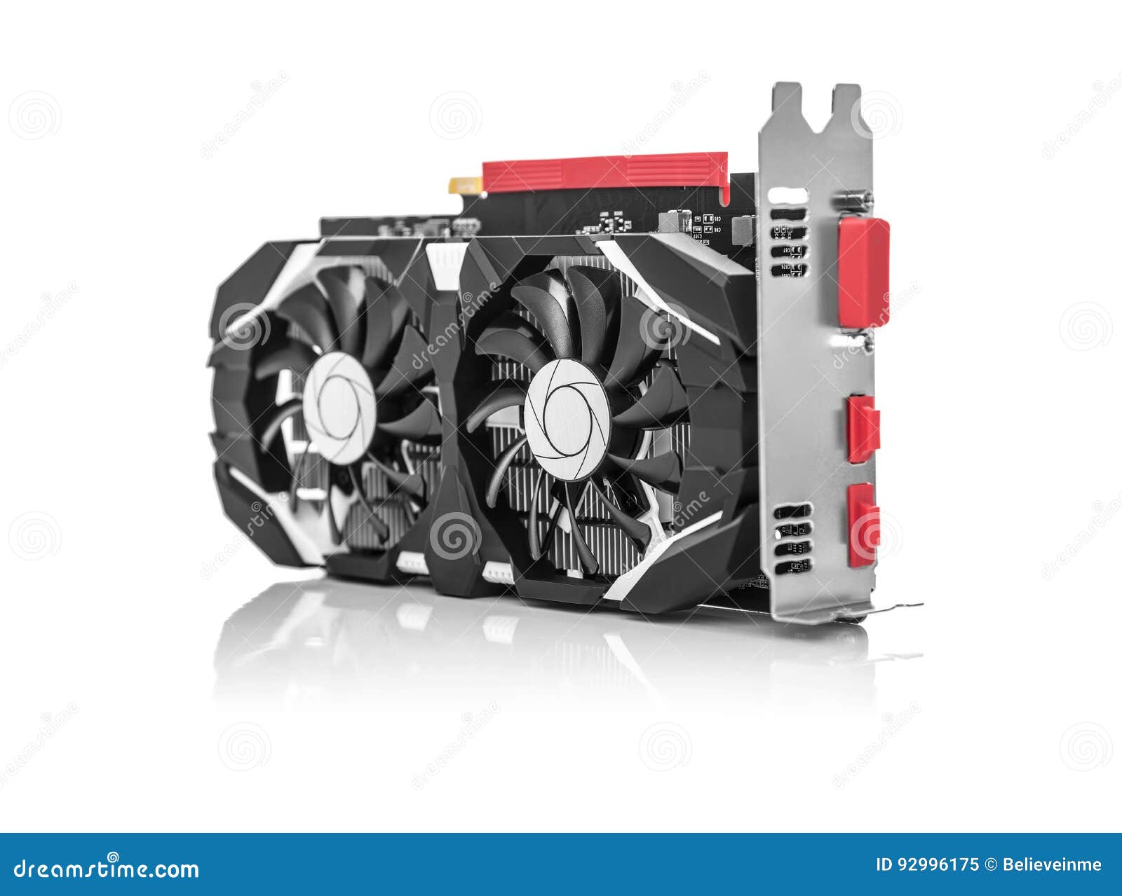 Graphics Card Isolated on White Background. Stock Image - Image of ...