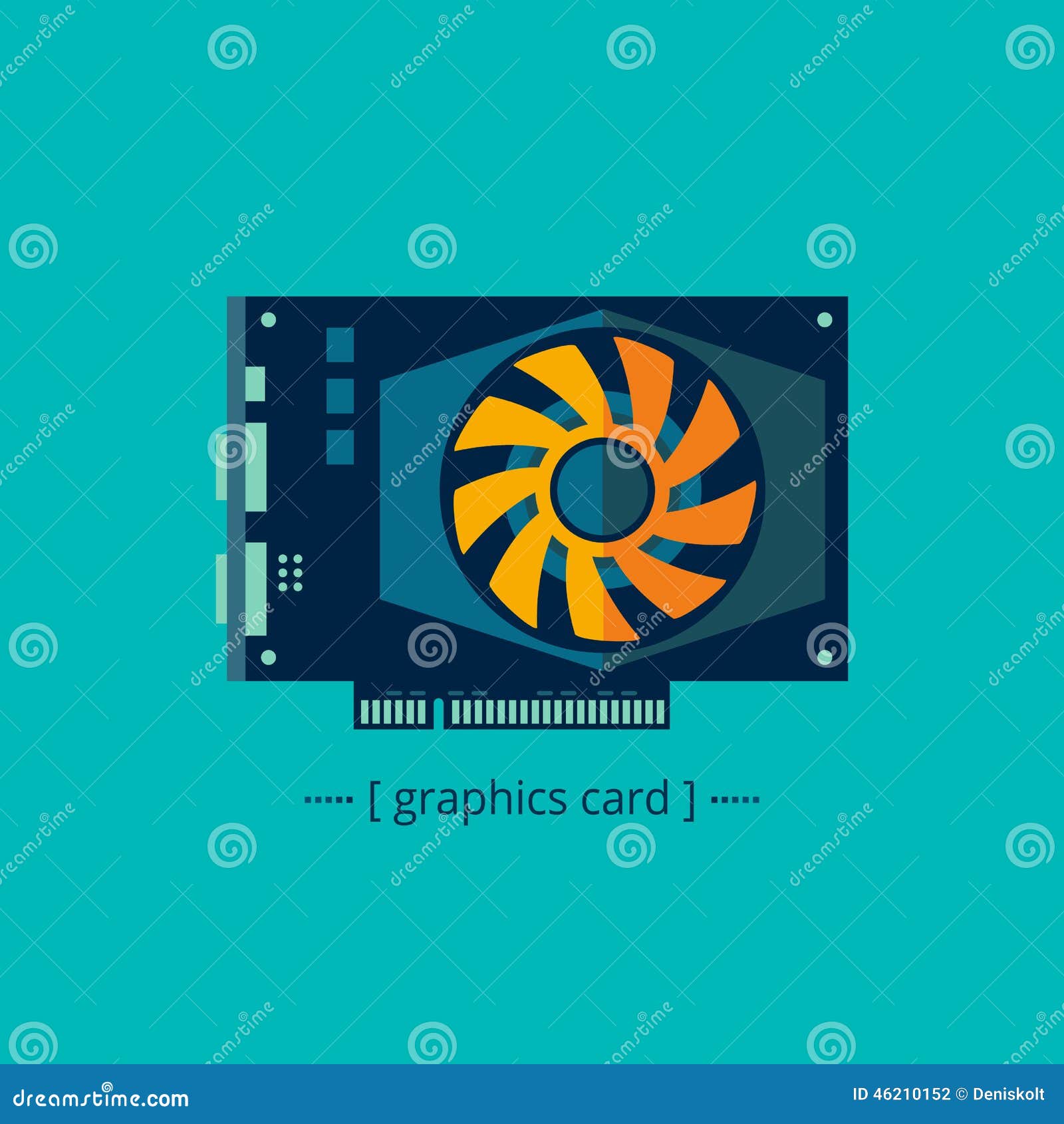 Graphics card stock vector. Illustration of peripheral - 46210152