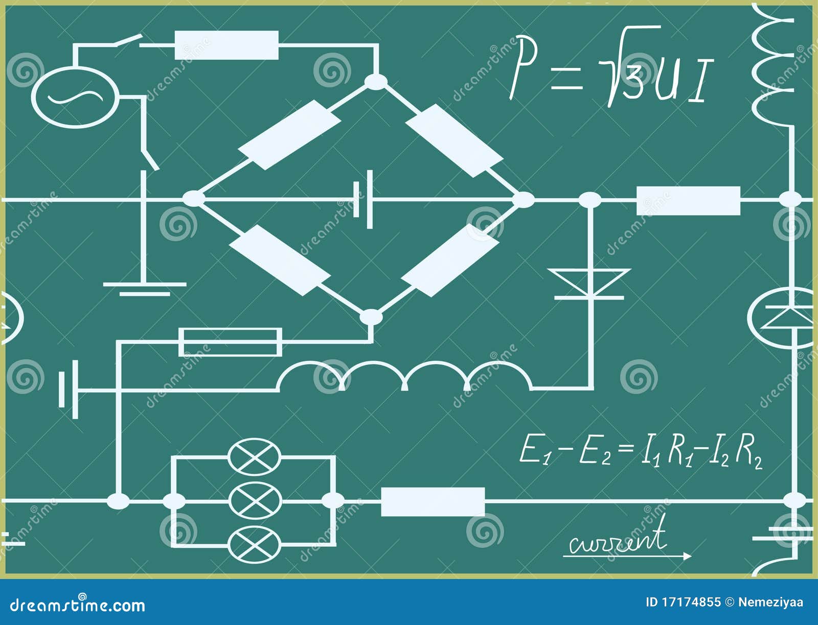 Graphics, Chart and Formulas of Electricity. Stock Vector ...