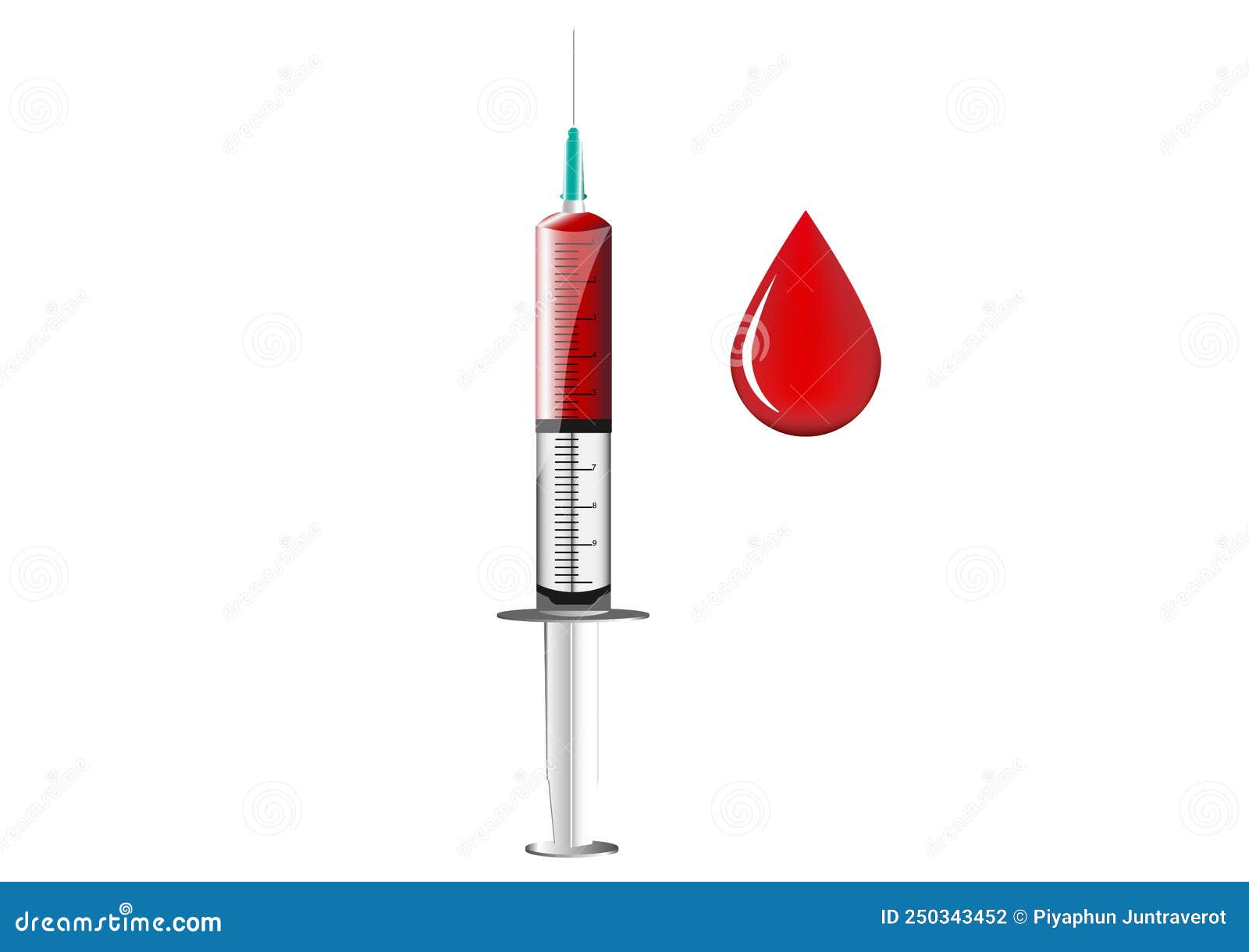 Graphics Design Syringe and Blood Vector Illustration Isolated White ...