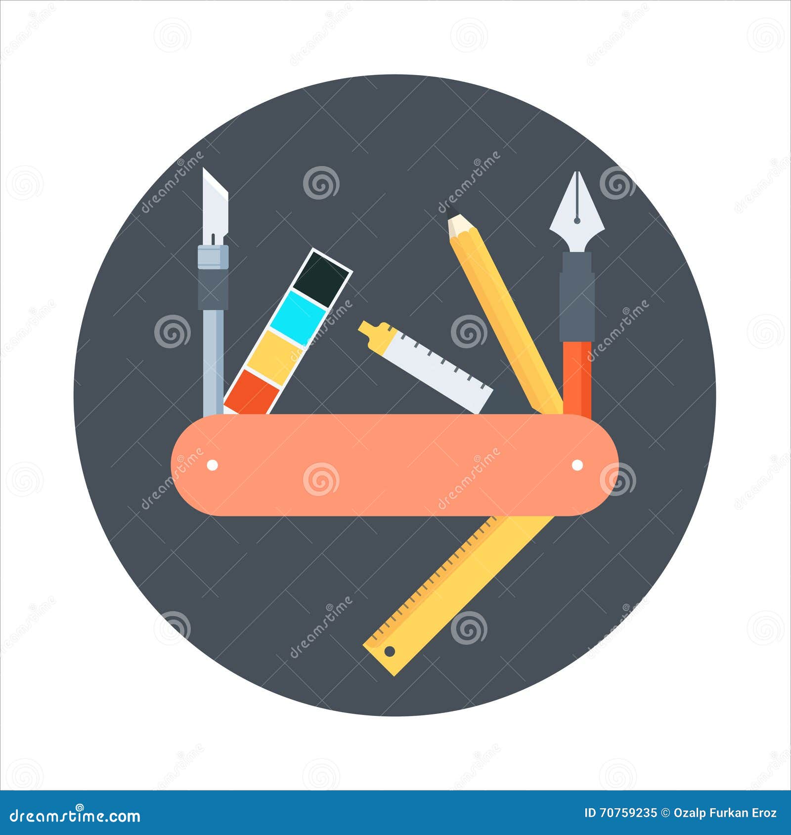 Graphics Design Tools Flat Style, Colorful, Icon Stock Illustration ...