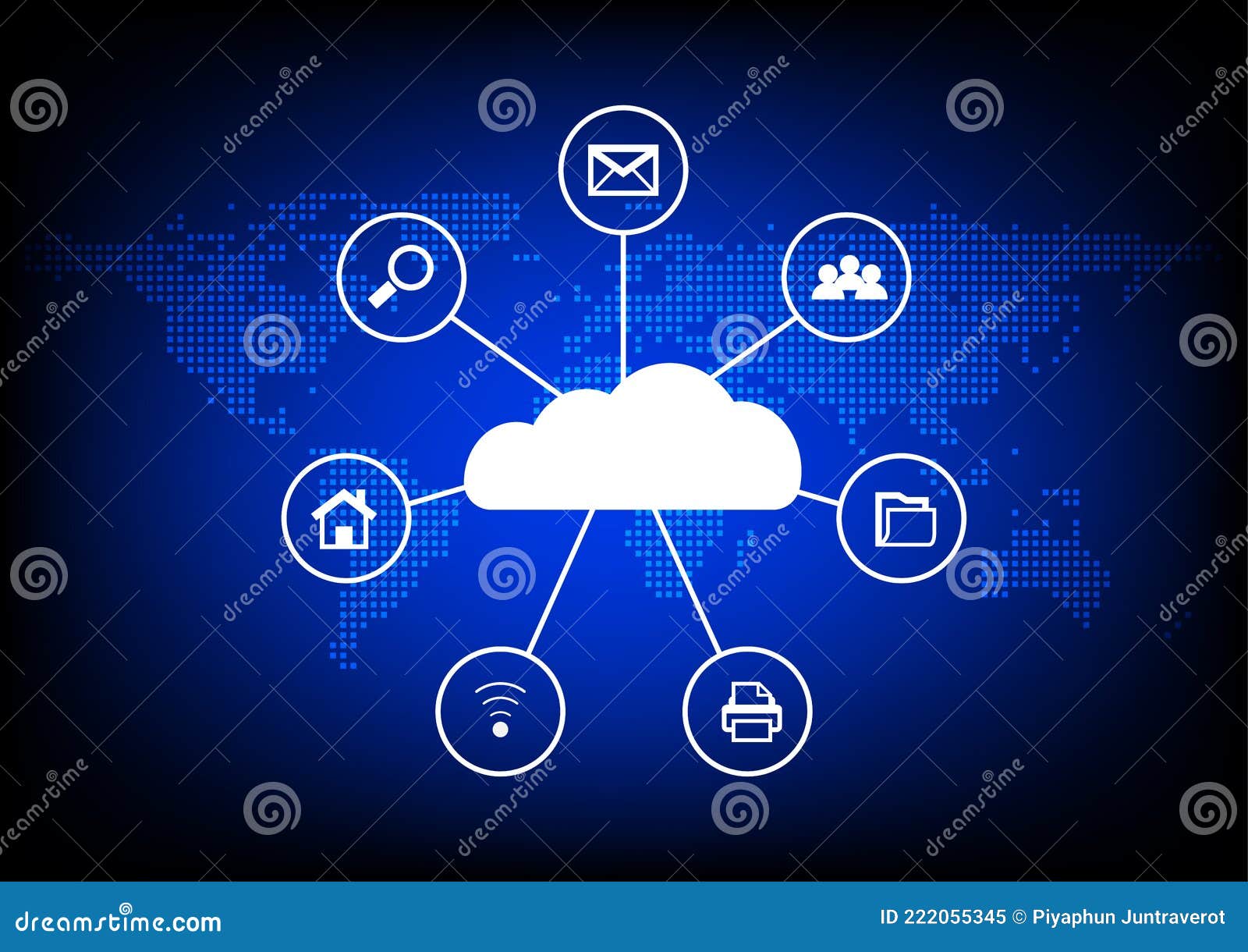 Diagram Of Cloud Deployment Model With Keywords. EPS 10 - Isolated On ...