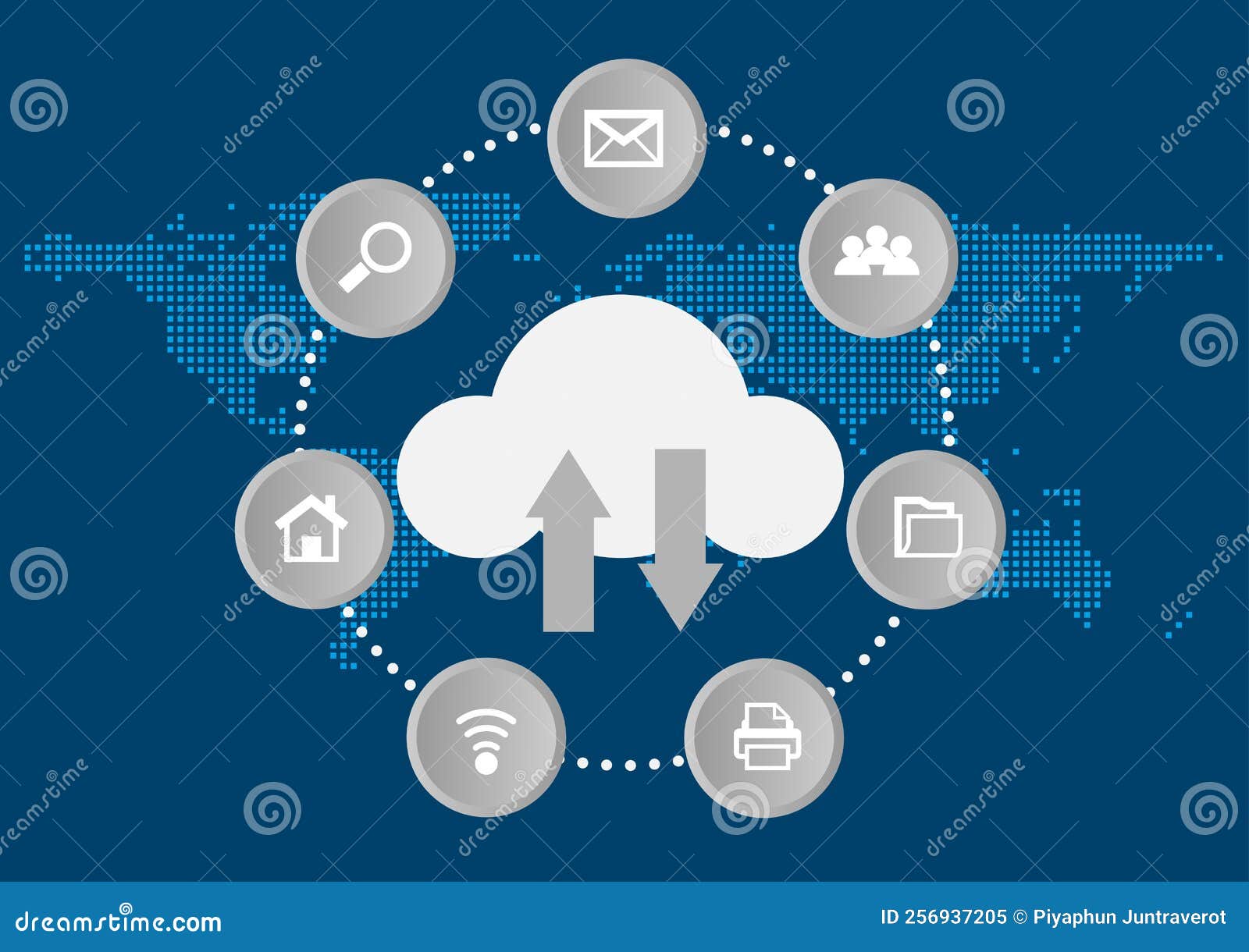 Graphics Diagram Cloud Computing Concept Infrastructure Link Access ...