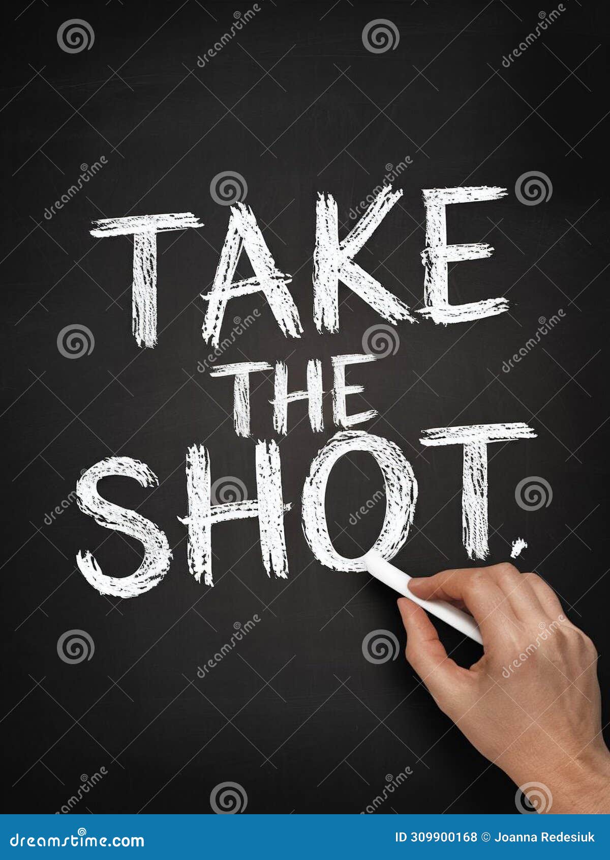 Graphics Drawn with Chalk on a Take the Shoot Board Stock Photo - Image ...