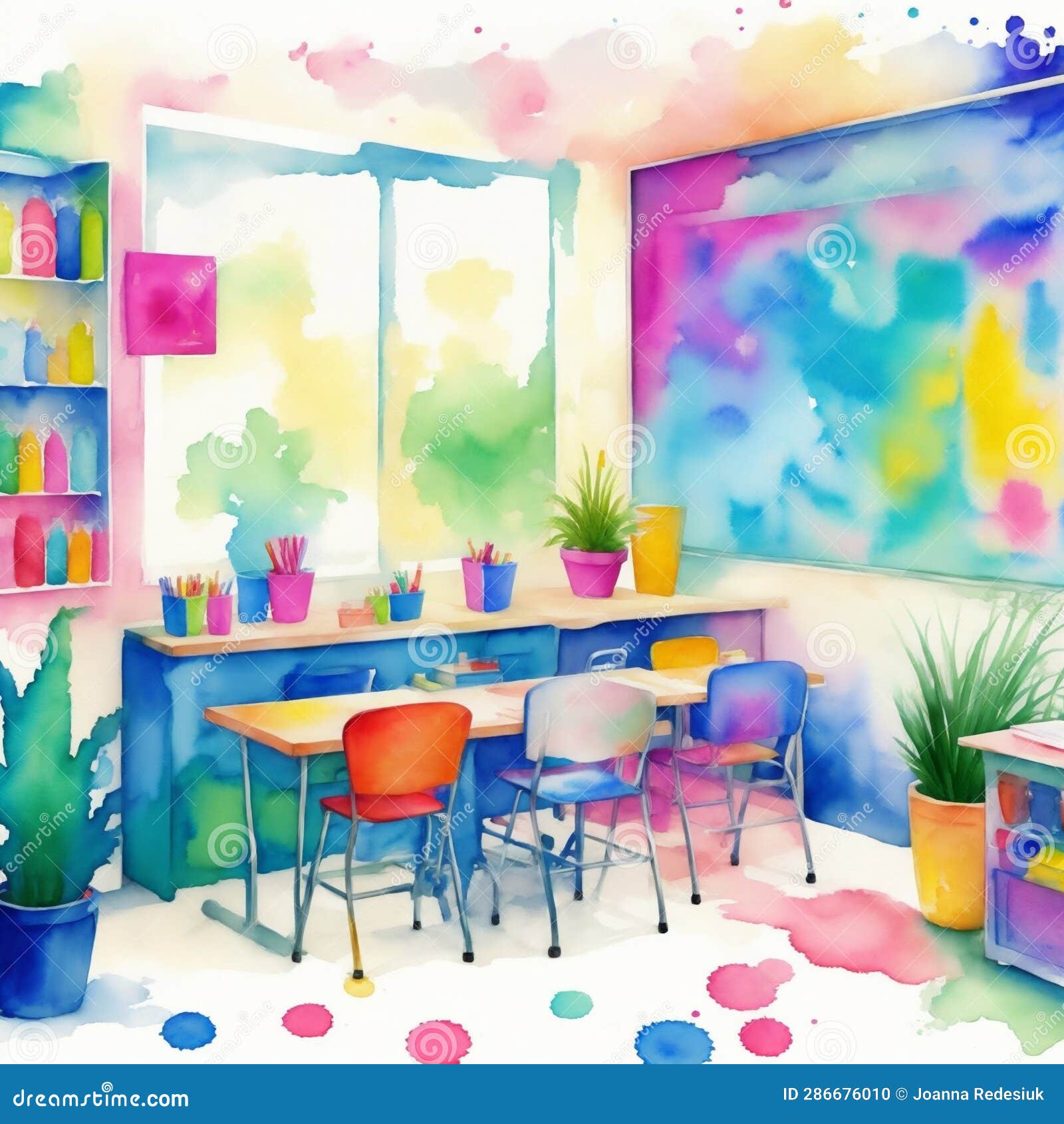 Graphics Elementary School Classroom Stock Illustration - Illustration ...