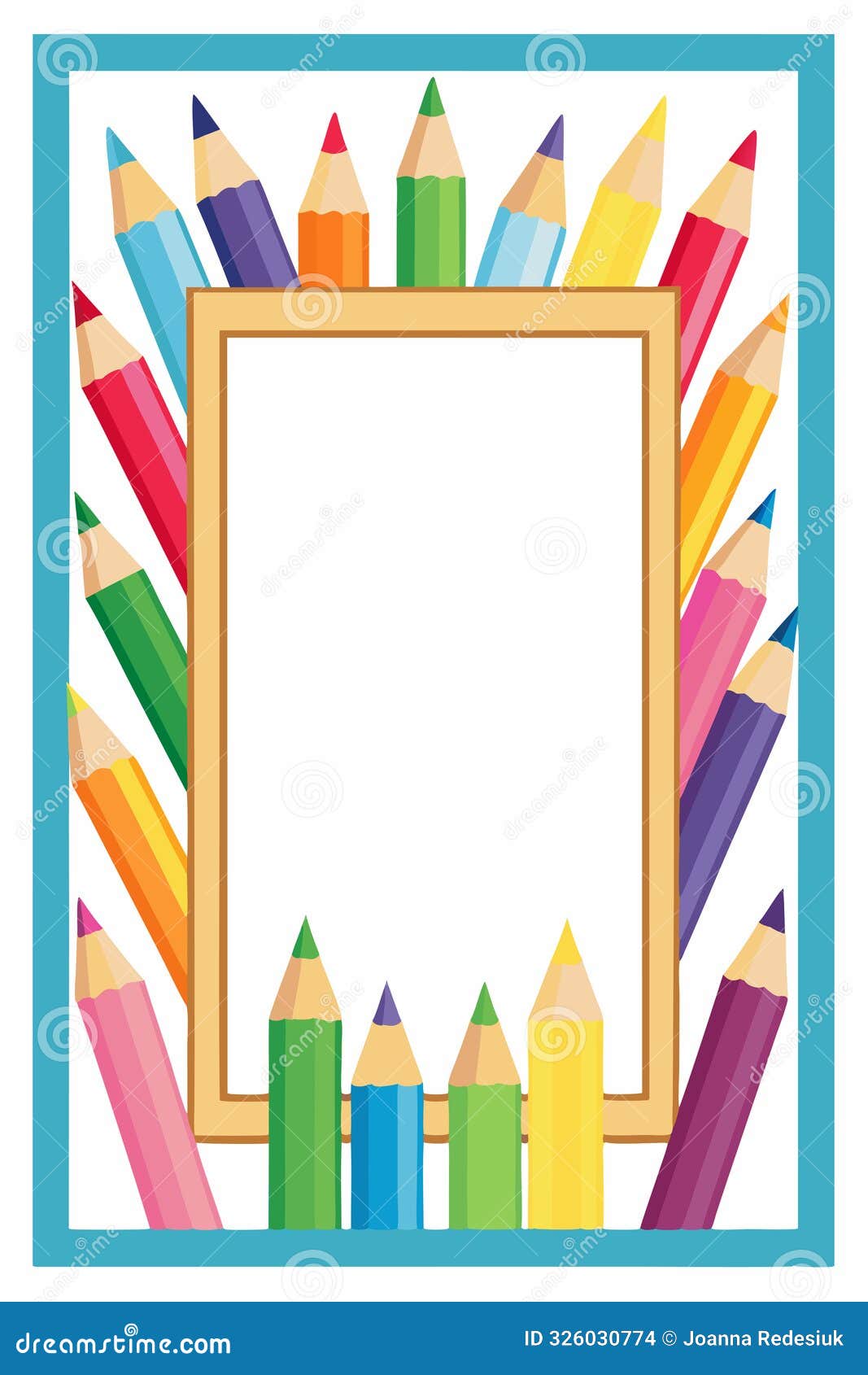 Graphics Frame Rectangle Made of Colored Pencils Stock Illustration ...