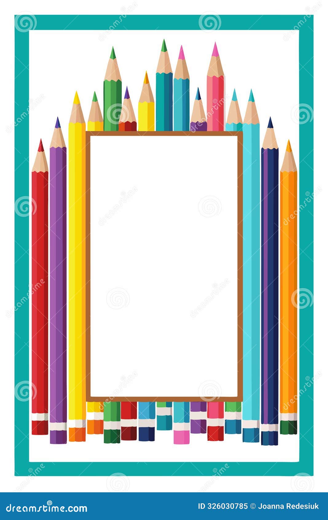 Graphics Frame Rectangle Made of Colored Pencils Stock Illustration ...