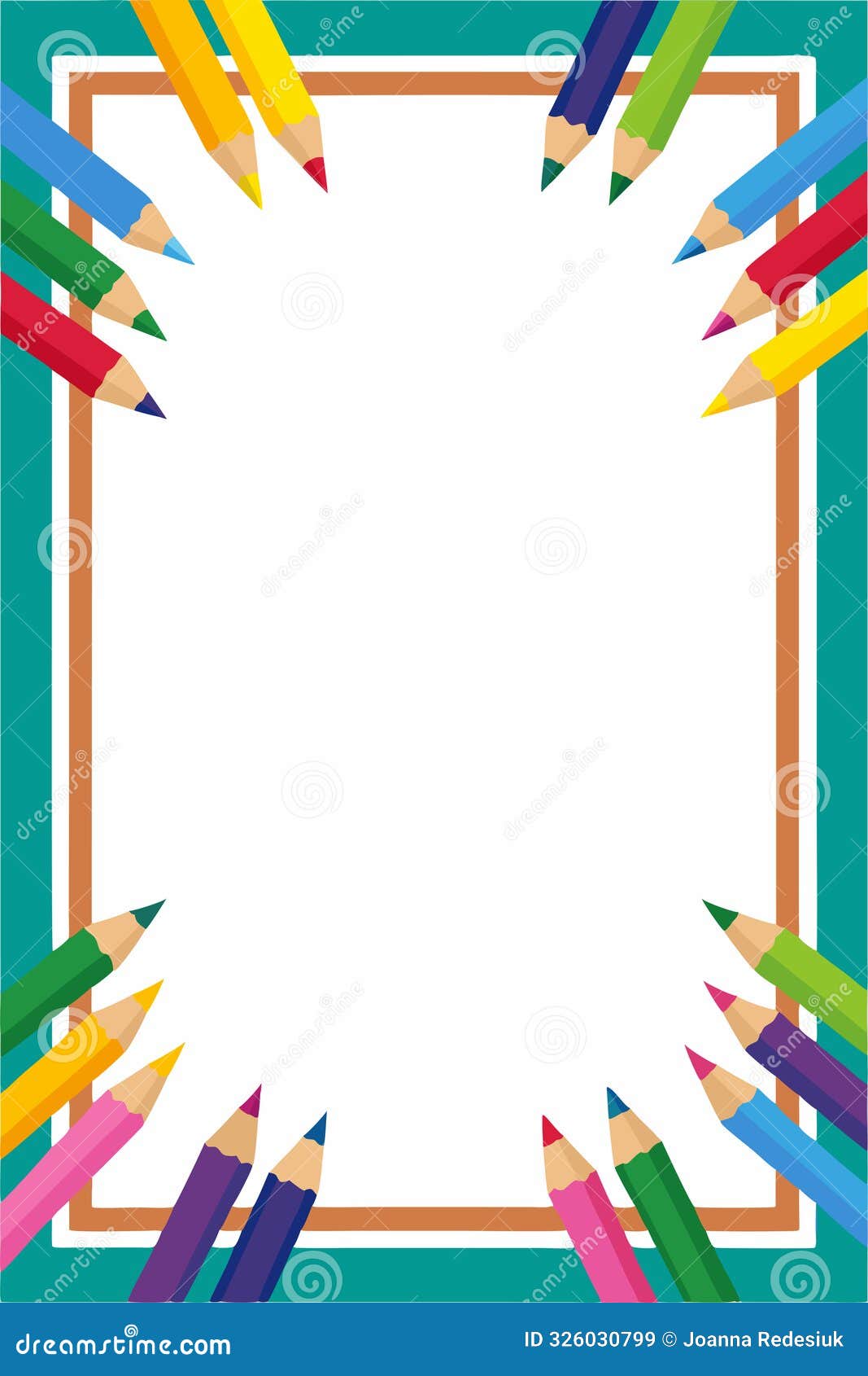 Graphics Frame Rectangle Made of Colored Pencils Stock Illustration ...
