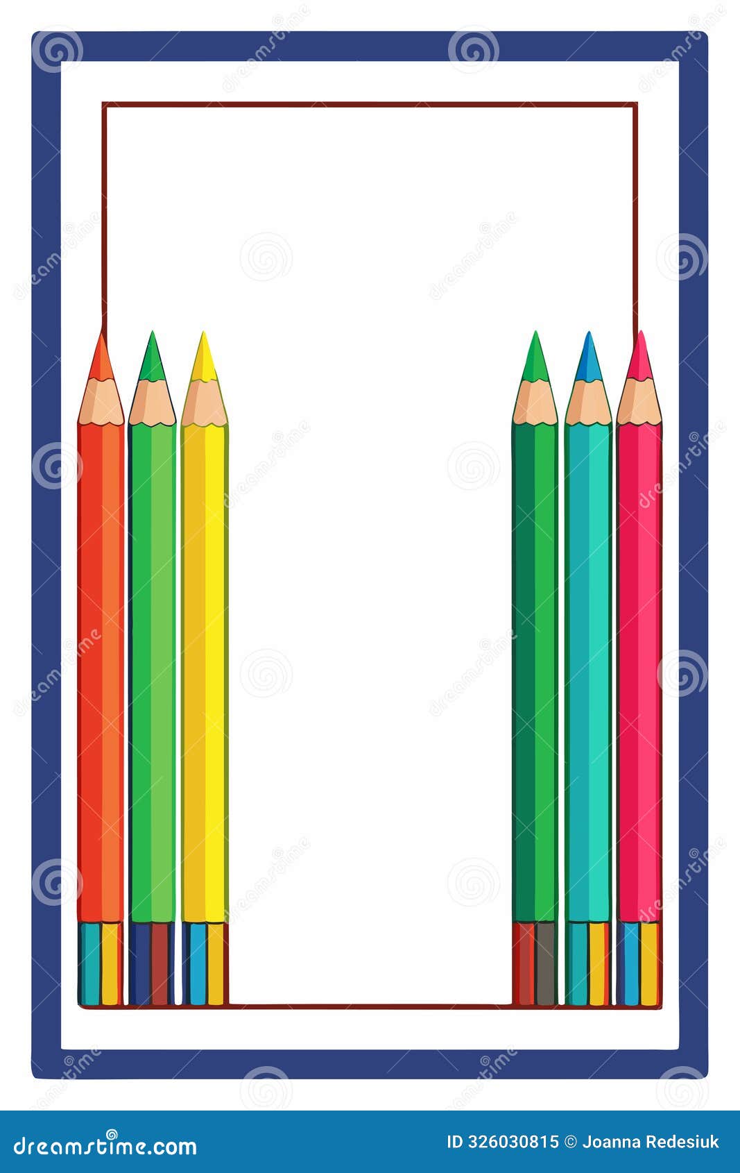 Graphics Frame Rectangle Made of Colored Pencils Stock Illustration ...