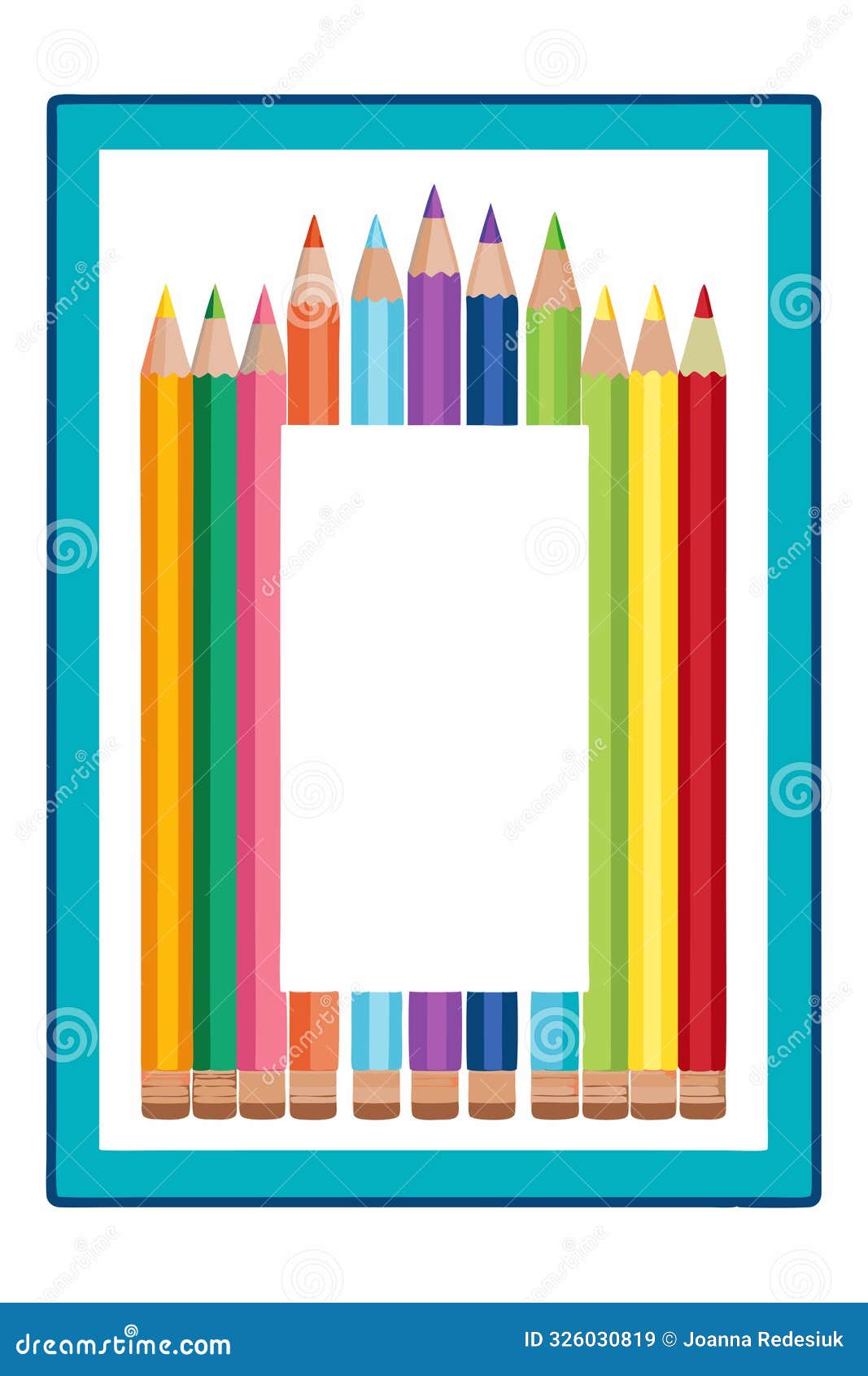 Graphics Frame Rectangle Made of Colored Pencils Stock Illustration ...
