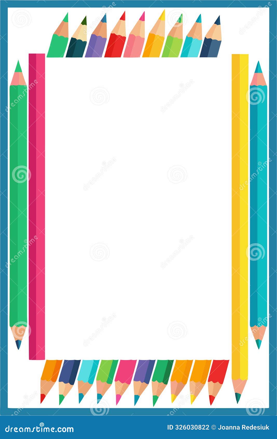 Graphics Frame Rectangle Made of Colored Pencils Stock Illustration ...