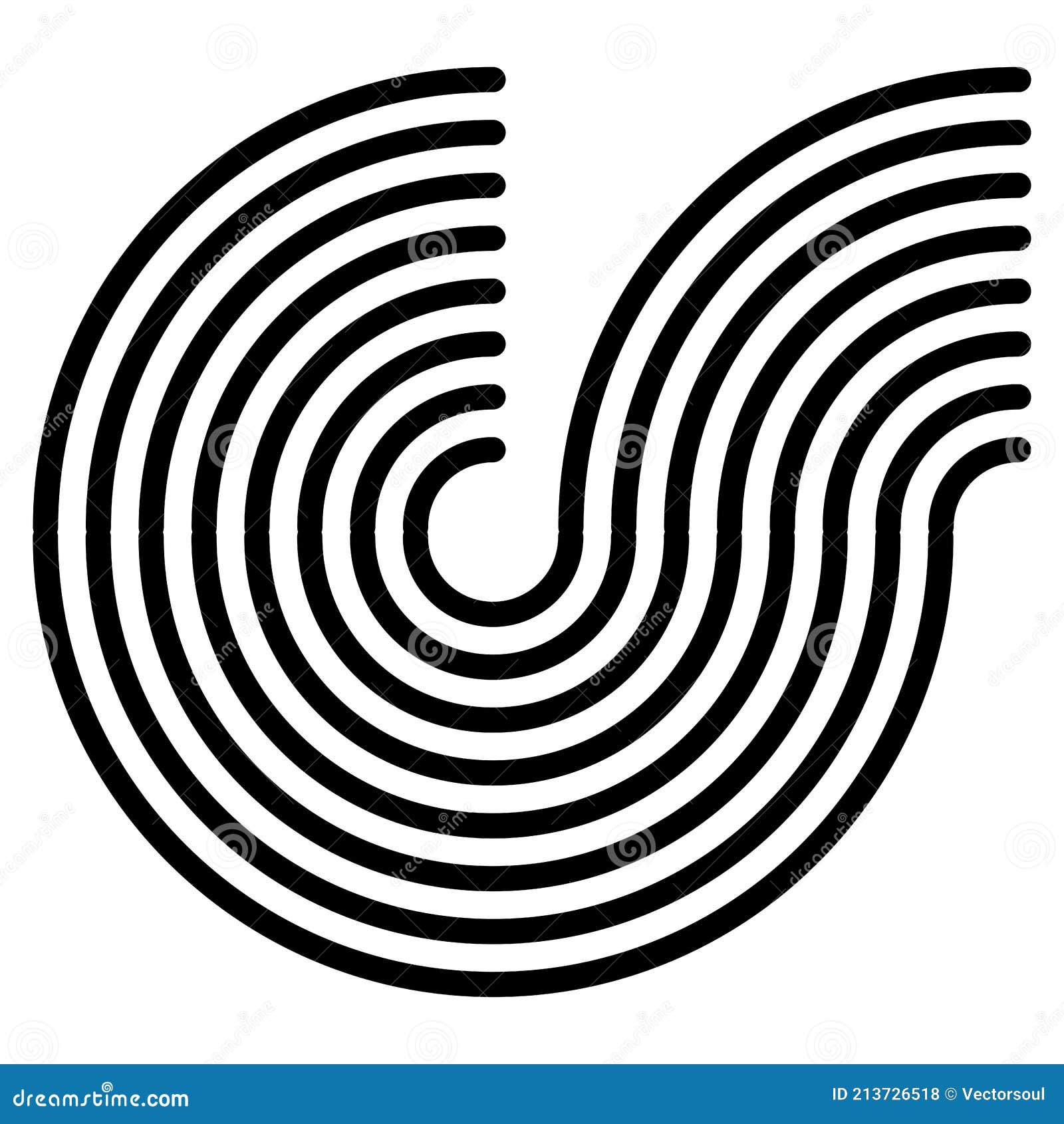 Graphics, Icon, Symbol Made of Parallel Curved Lines. Camber, Flexure ...