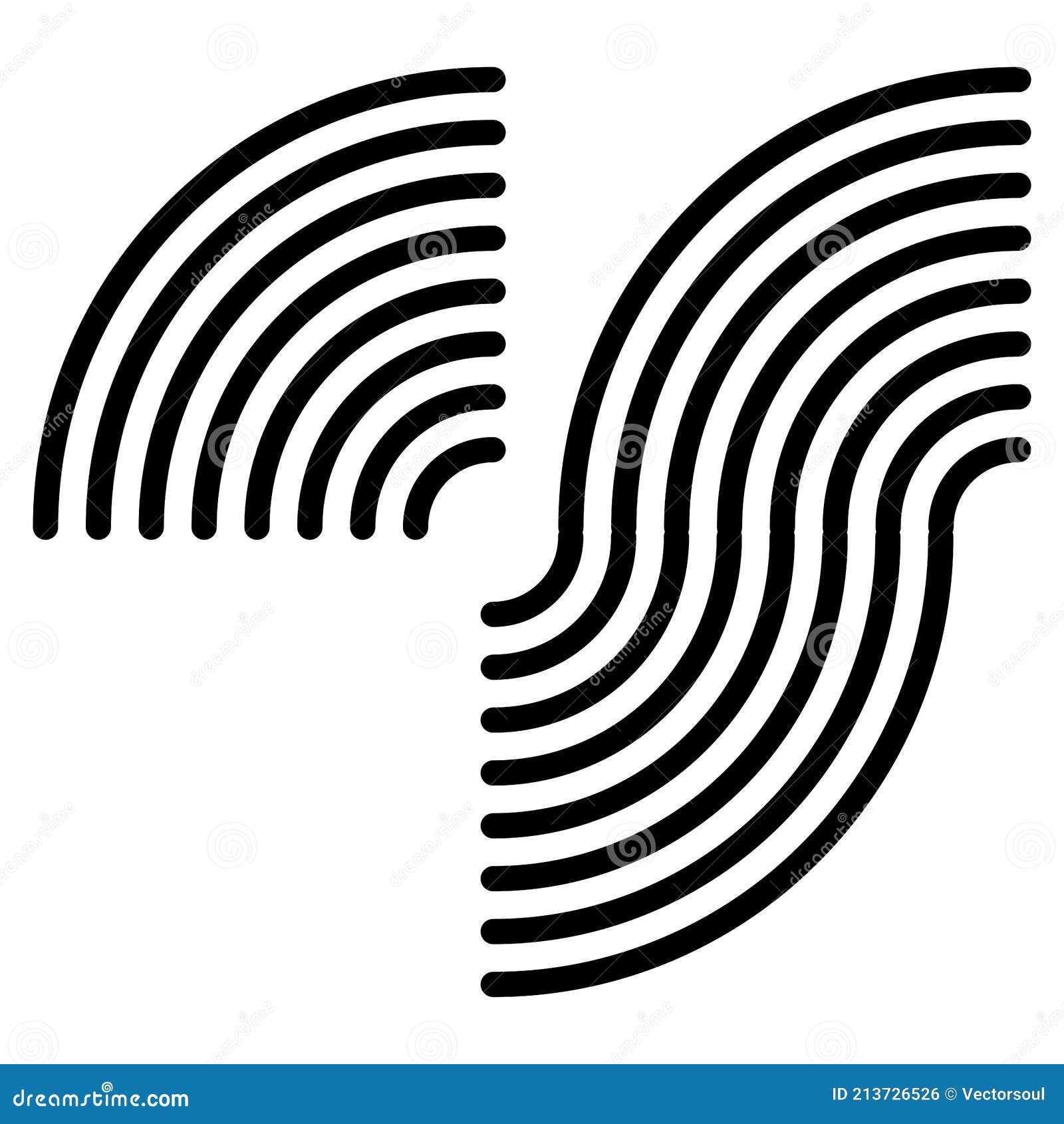 Graphics, Icon, Symbol Made Of Parallel Curved Lines. Camber, Flexure ...