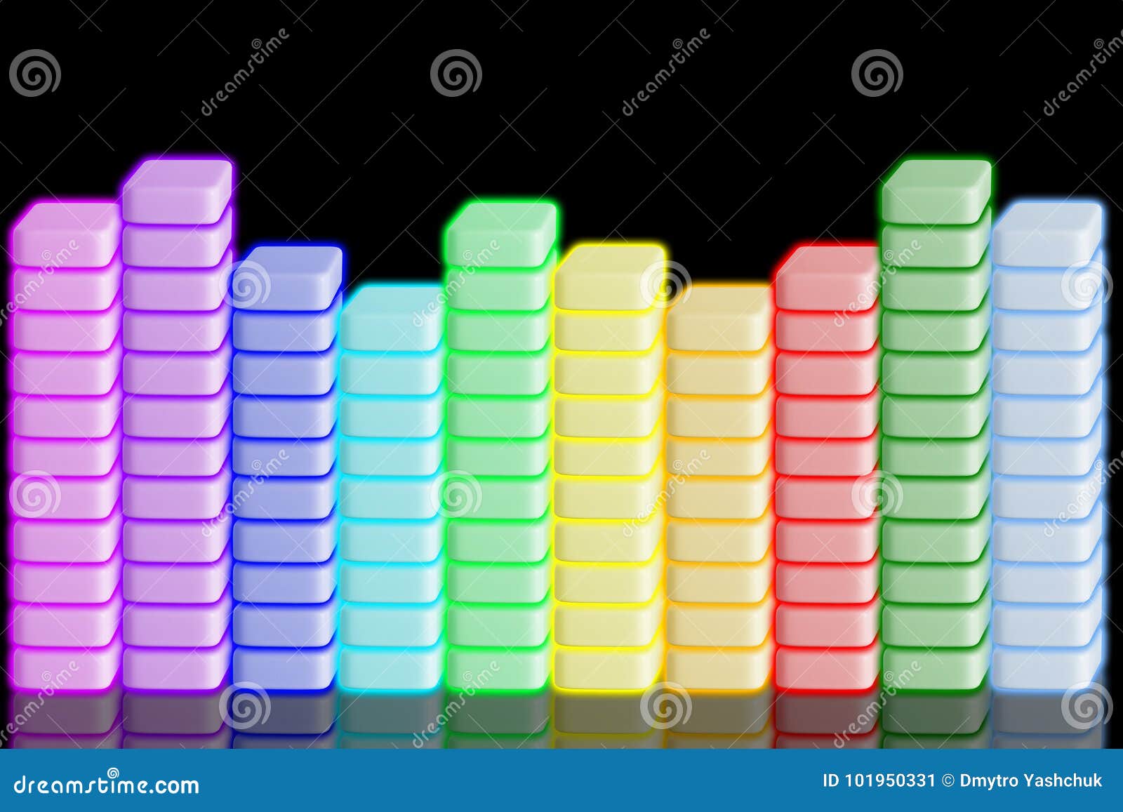 Graphics of Music Equalizer on Black Background Stock Illustration ...