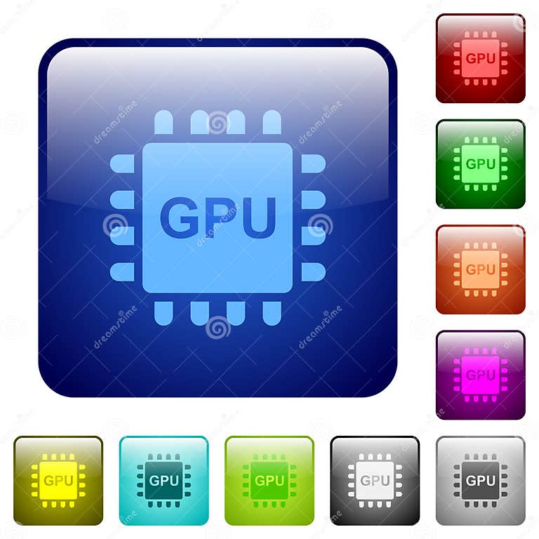 Graphics Processing Unit Color Square Buttons Stock Vector - Illustration of buttons, rectangle ...