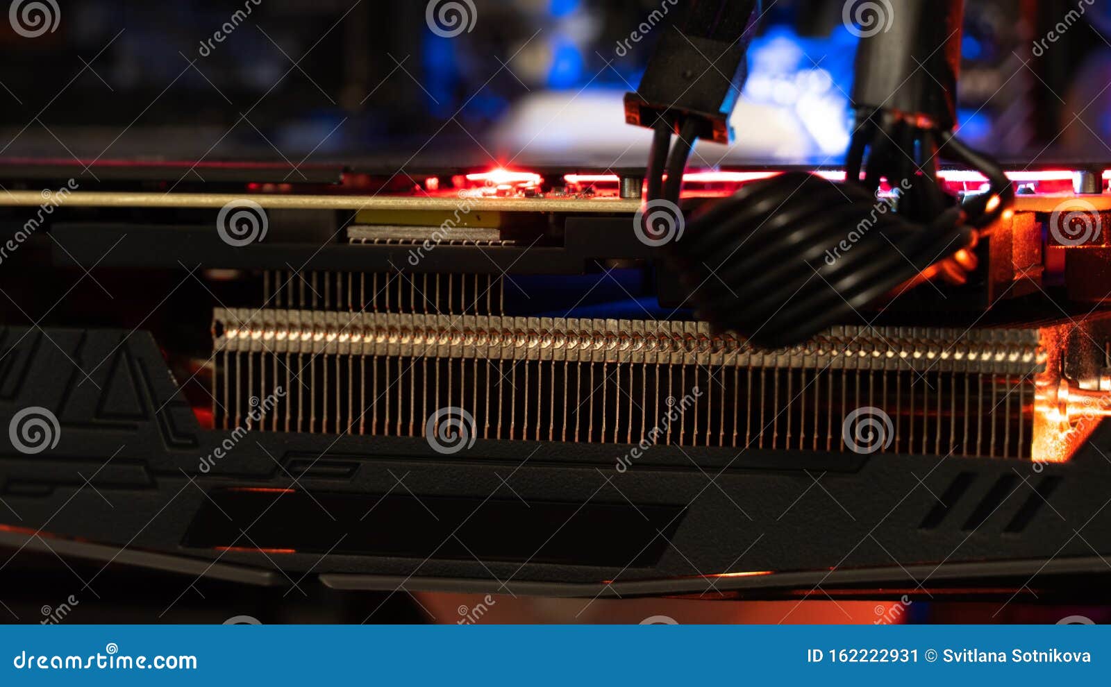 Graphics Processing Unit with Neon Light. LED Light, CPU Cooler Stock ...
