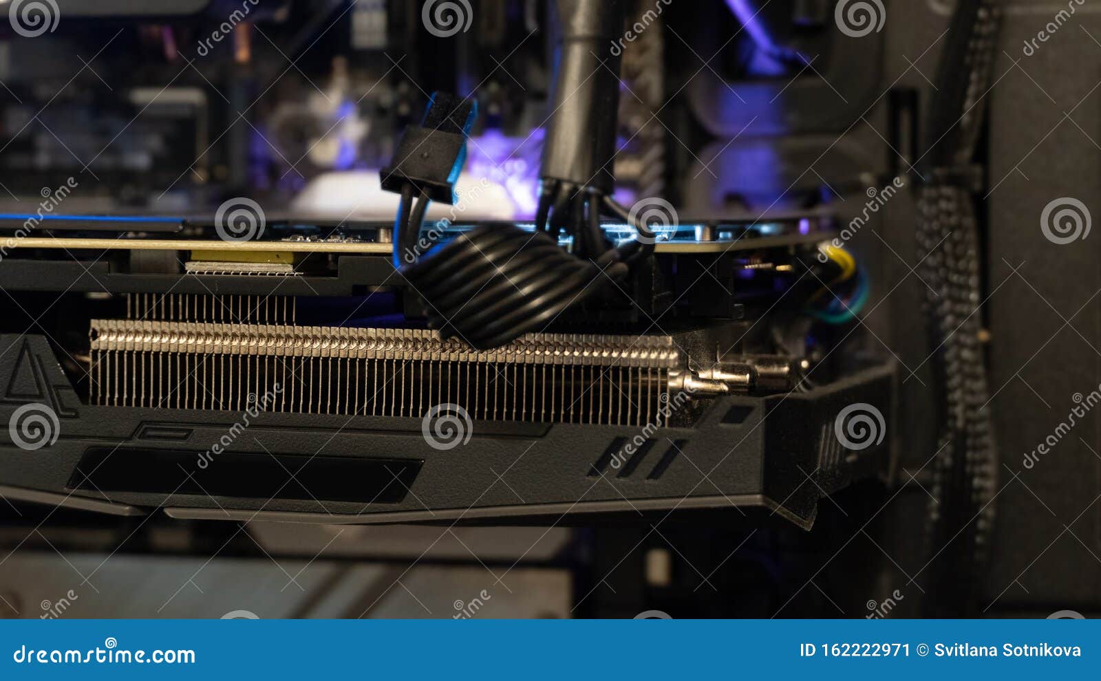 Graphics Processing Unit with Neon Light. LED Light, CPU Cooler Stock ...