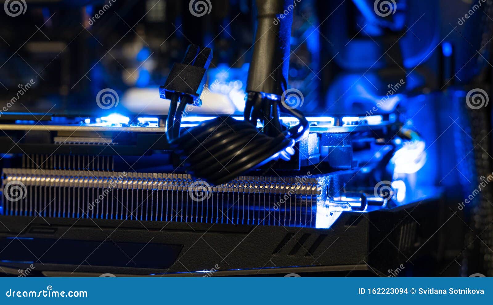 Graphics Processing Unit with Neon Light. LED Light, CPU Cooler Stock ...