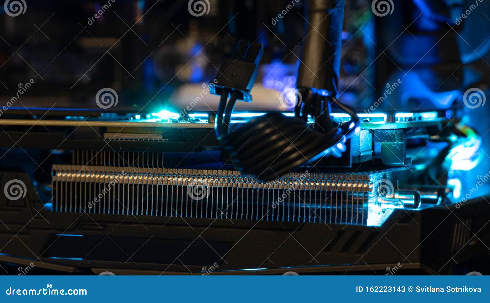 Graphics Processing Unit with Neon Light. LED Light, CPU Cooler Stock ...