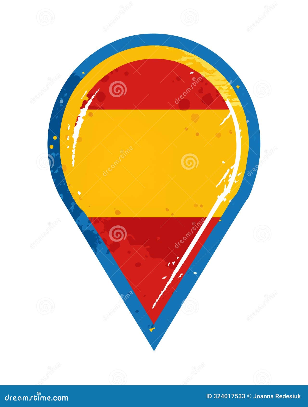 Graphics Red Large Push Pin with the with the Spanish Flag Stock Image ...