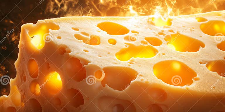 Molecular Cheese Structure with Glowing Highlights Art Representation ...