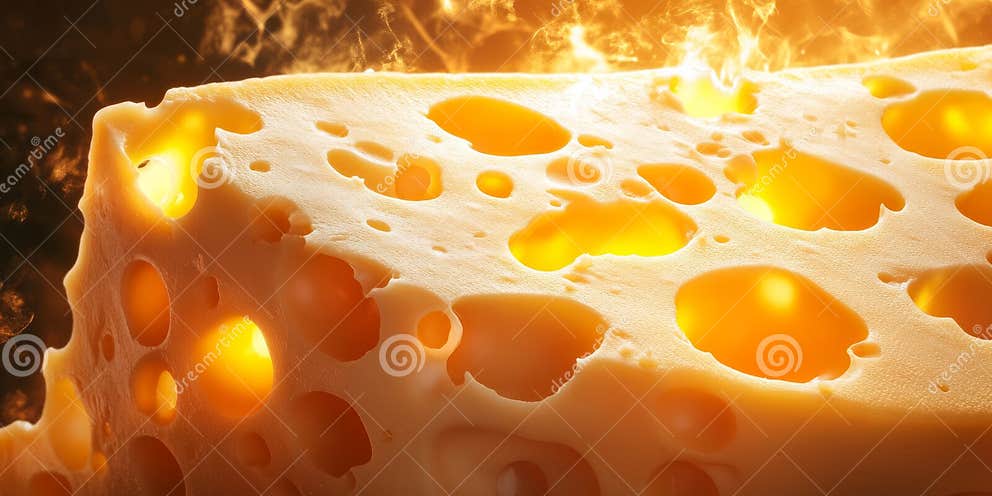 Molecular Cheese Structure with Glowing Highlights Art Representation ...