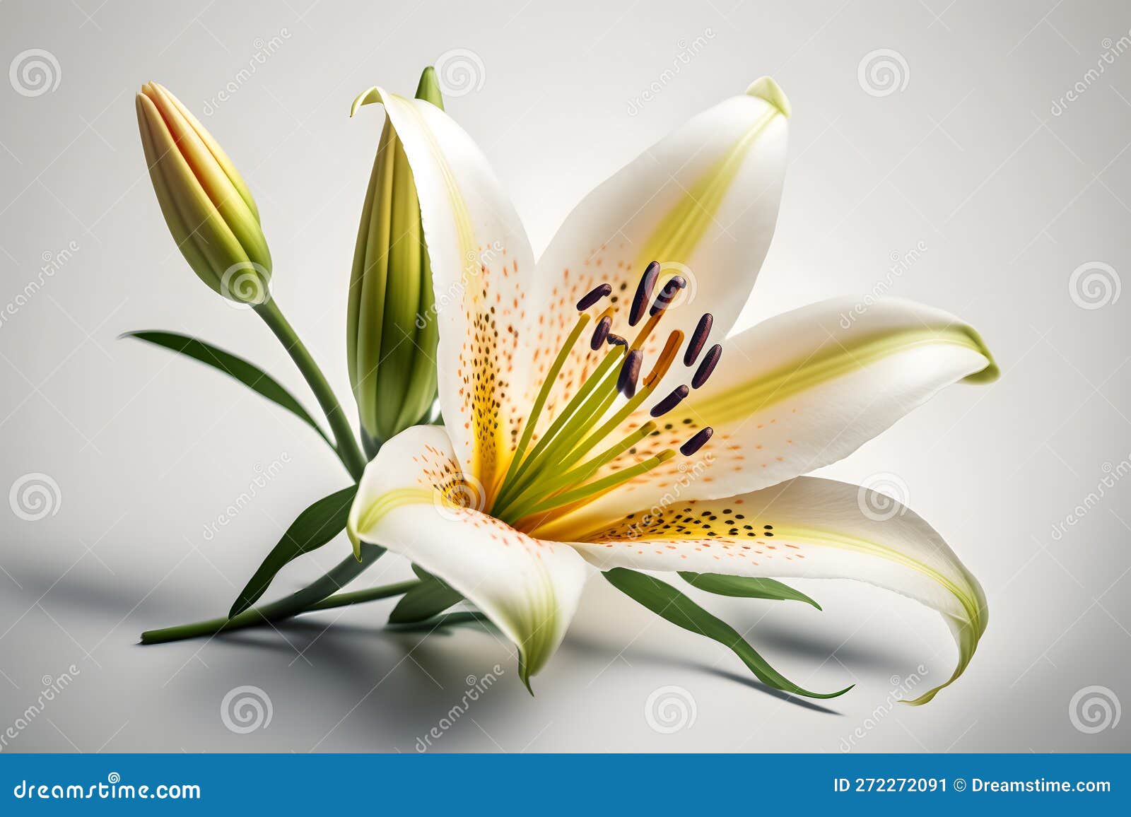 Graphics of Spring Lilies on a White Background. Stock Illustration ...