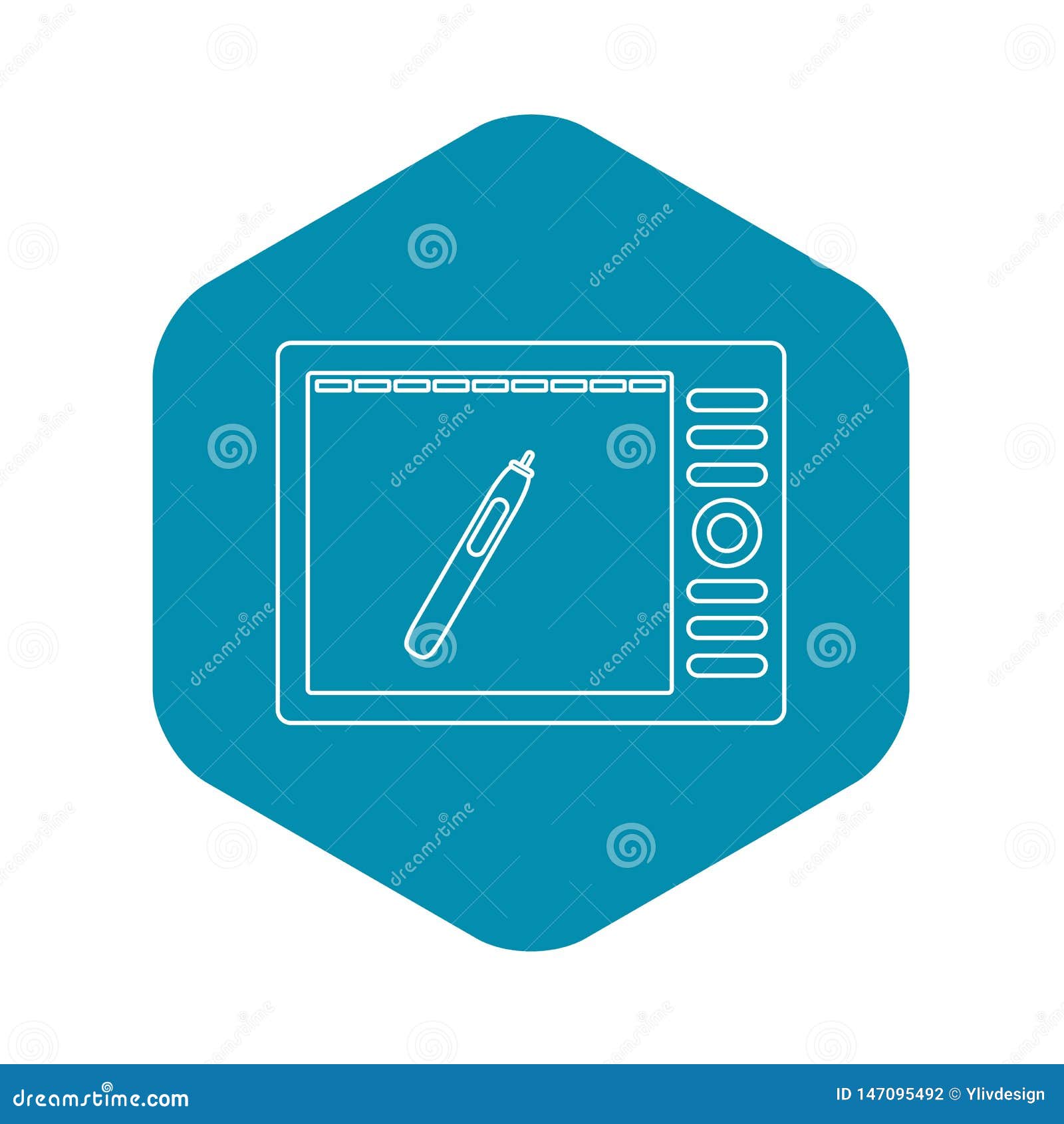 Graphics Tablet Icon, Outline Style Stock Vector - Illustration of ...