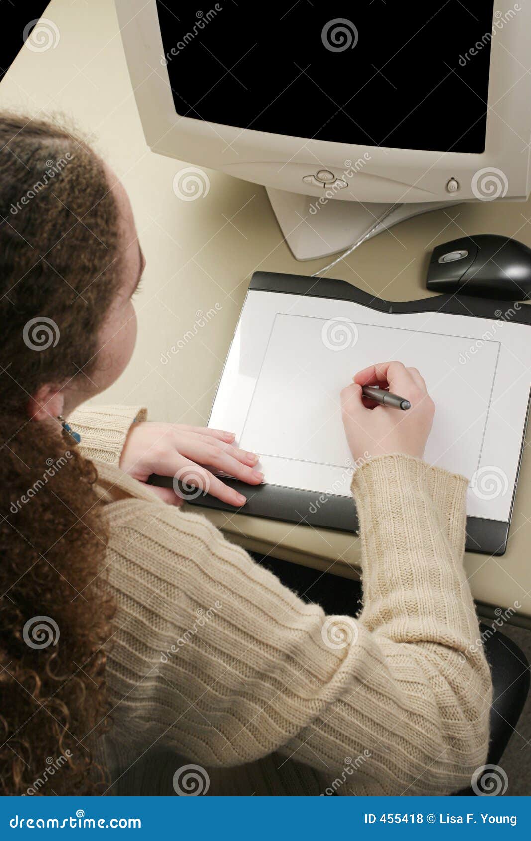 Graphics Tablet Vertical stock photo. Image of girl, graphic - 455418