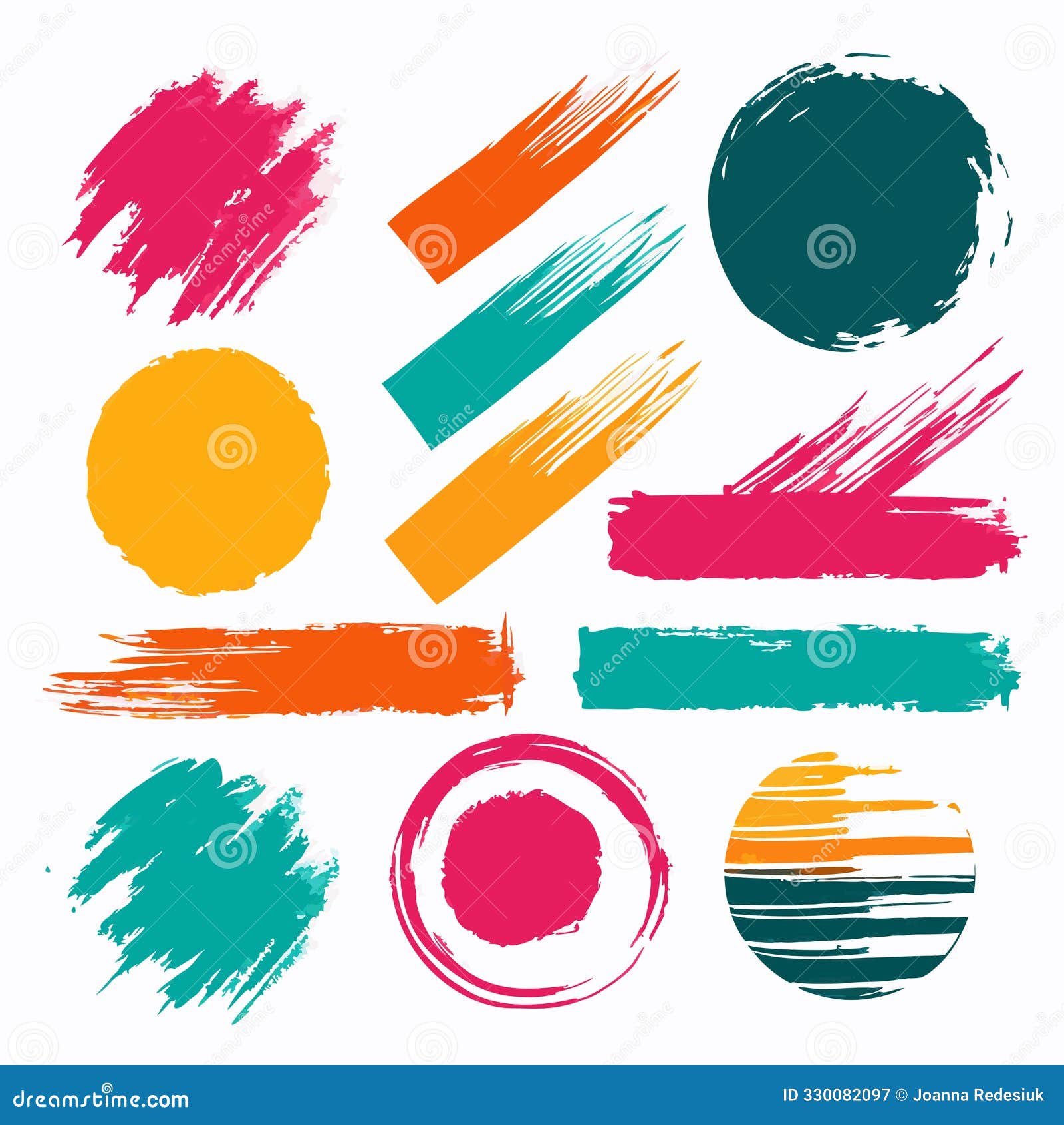 Graphics of Various Brush Strokes of Different Shapes Stock ...