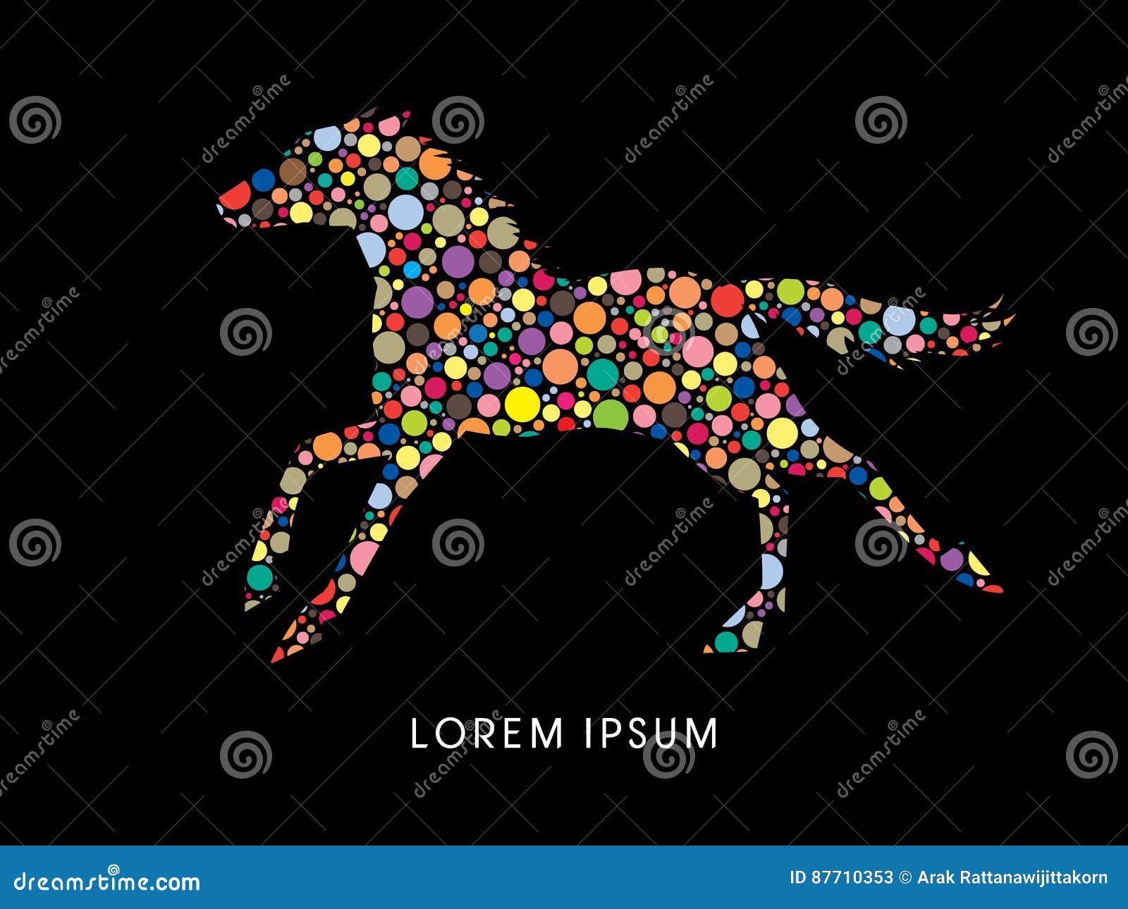 Graphique Courant De Cheval De Silhouette Illustration de Vecteur ...