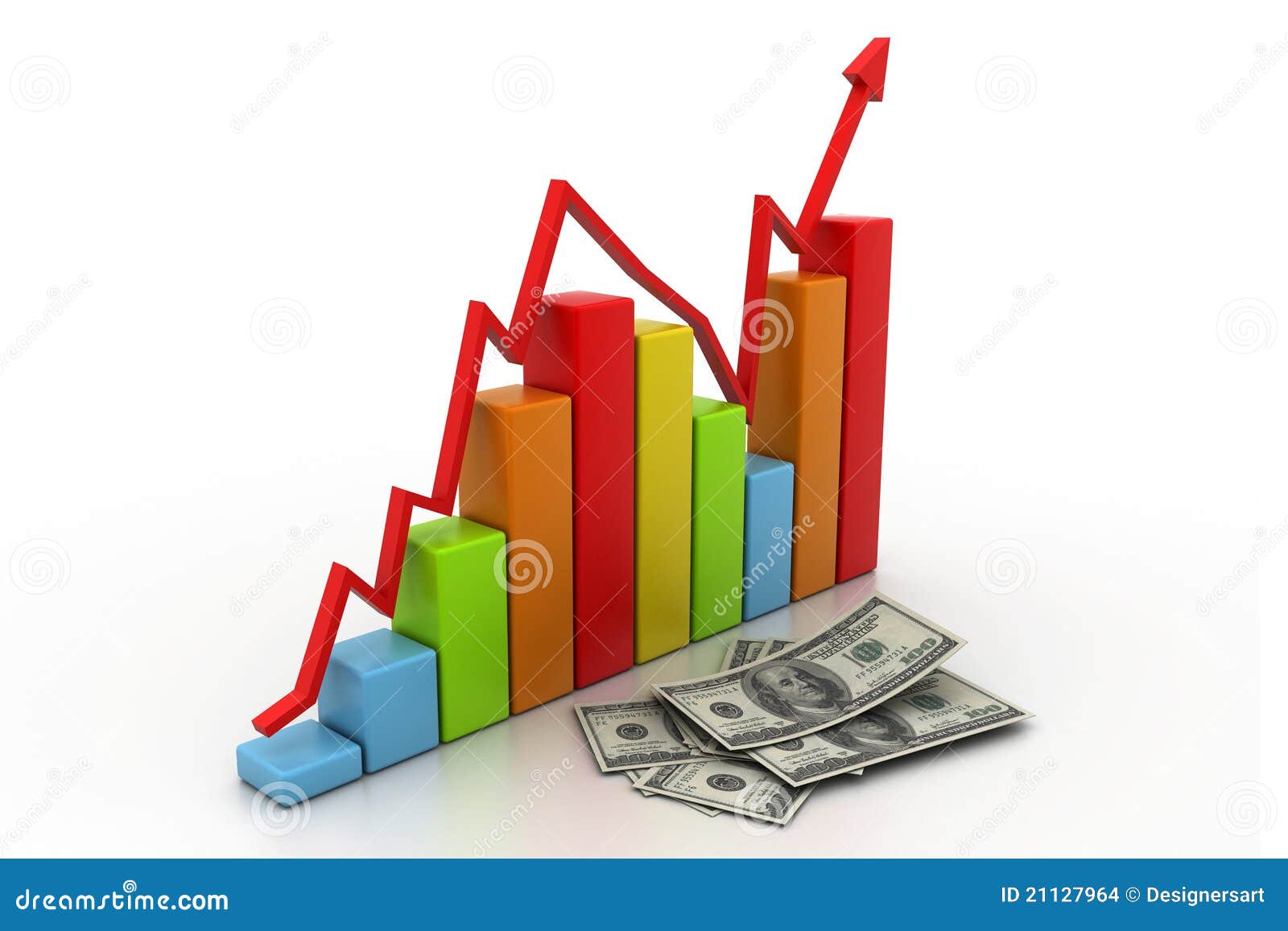 Graphique De Gestion Avec De L'argent Illustration Stock - Illustration ...