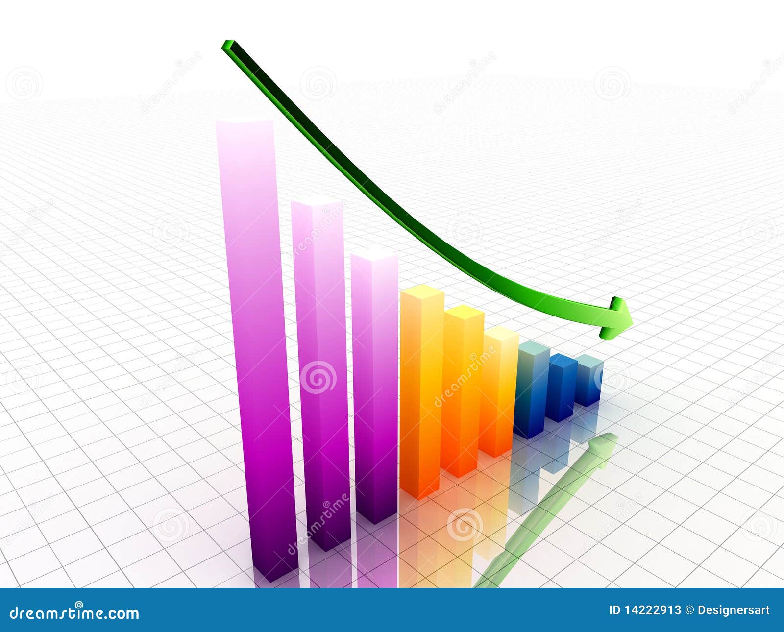 Graphique De La Diminution 3d Illustration Stock - Illustration du ...