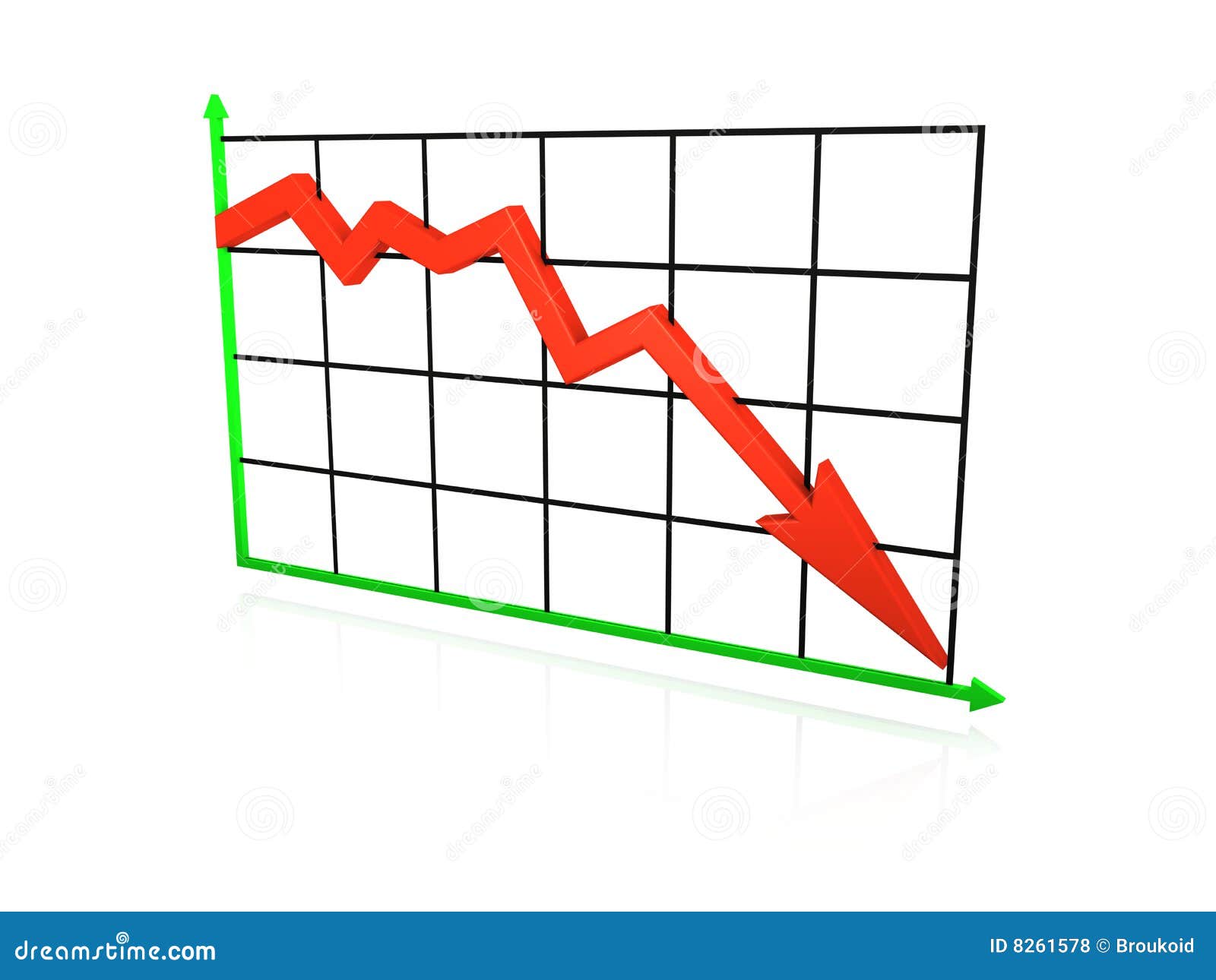 Graphique descendant illustration stock. Illustration du affaires - 8261578