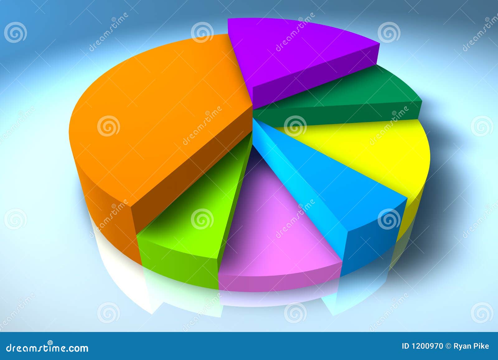 Graphique du secteur 3d illustration stock. Illustration du quart - 1200970