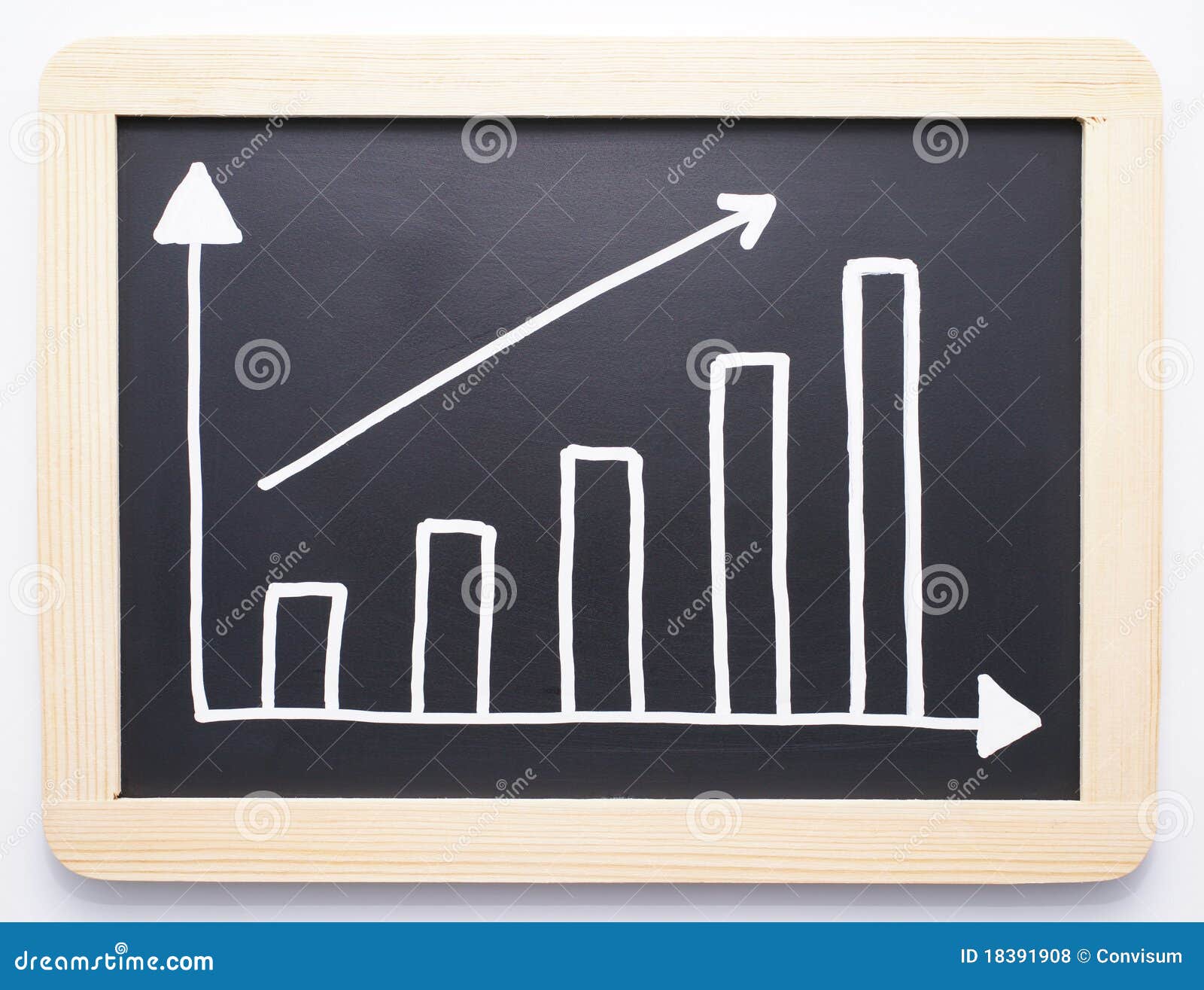 Graphique En Hausse Sur Le Tableau Noir Photo stock - Image du ...