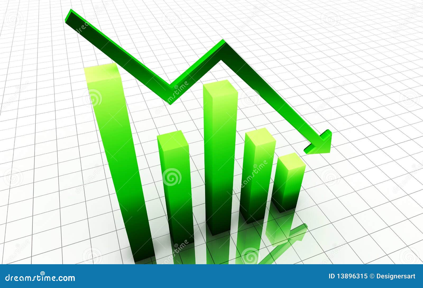 Graphique Vert De La Diminution 3d Illustration Stock - Illustration du ...