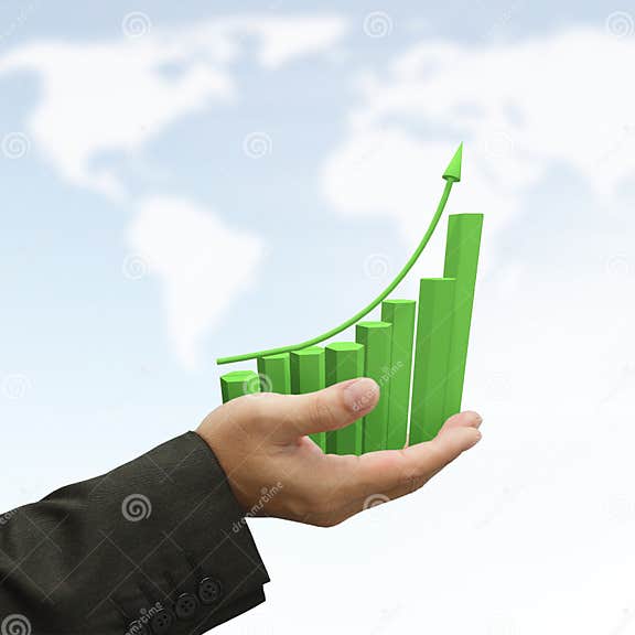 Graphique vert en hausse photo stock. Image du augmentation - 25032956