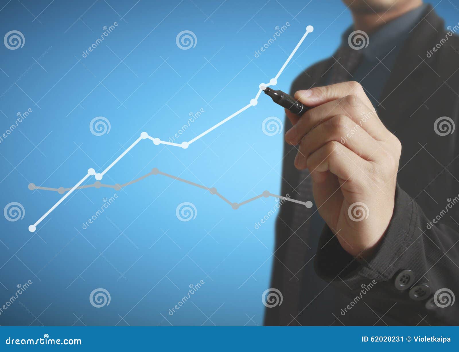 Graphiques De Dessin Un Graphique Croissant Illustration Stock ...