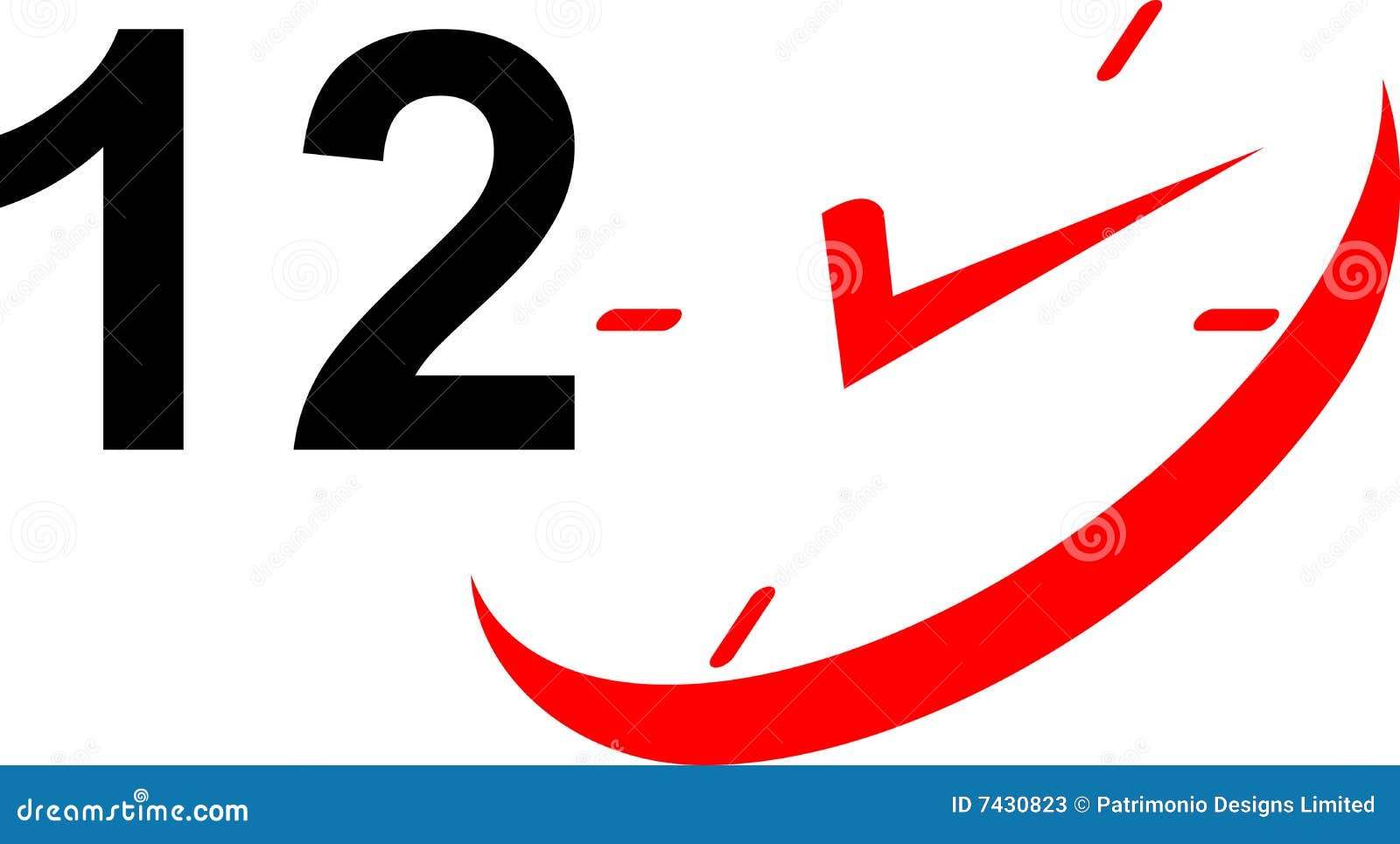 Graphisme D'horloge De 12 Heures Illustration de Vecteur - Illustration ...