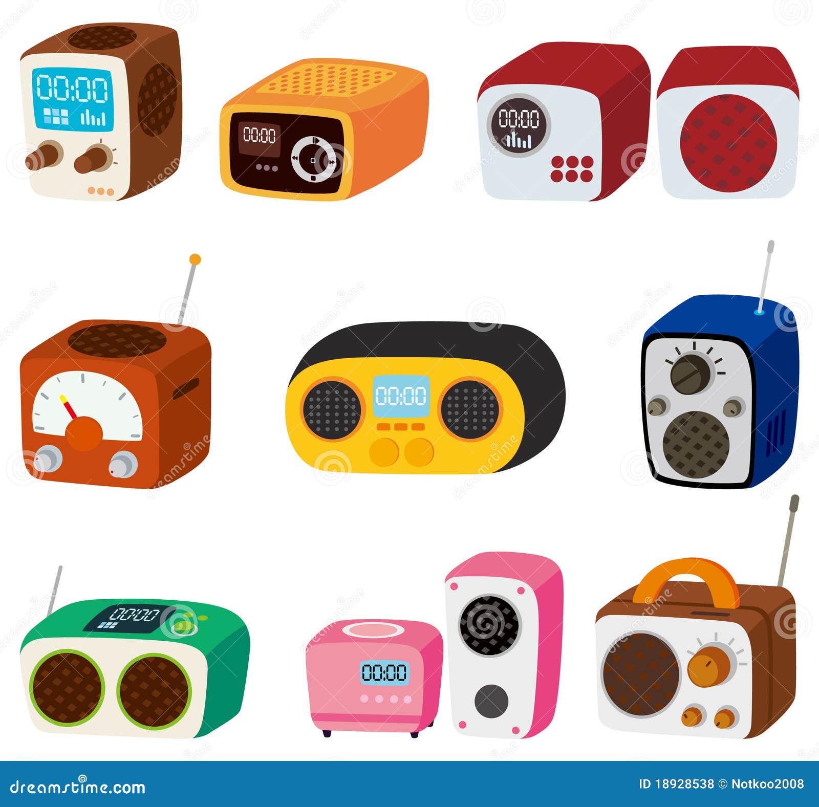 Graphisme Par Radio De Dessin Animé Illustration de Vecteur ...