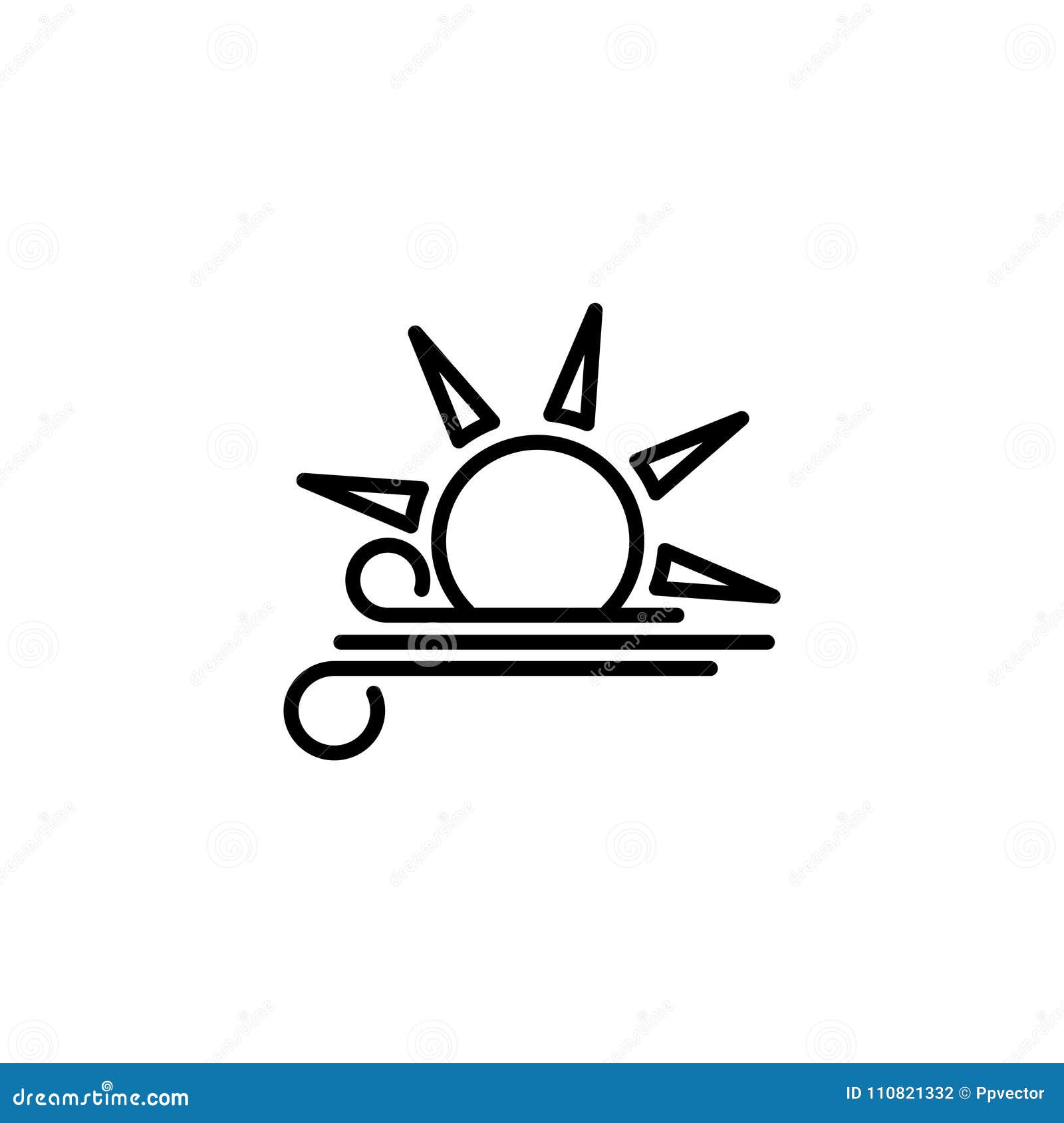 Graphisme Sun Et Vent, Temps Venteux Illustration de Vecteur ...