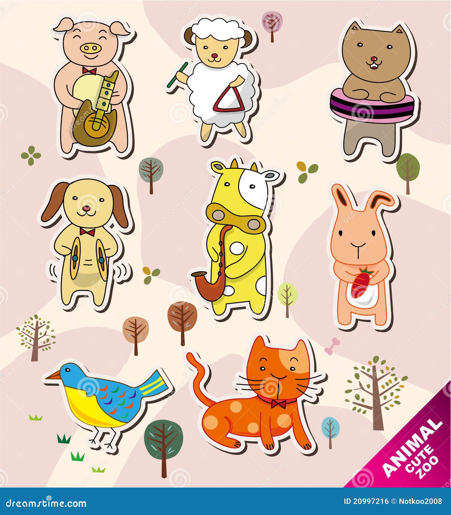 Graphismes D'animal De Dessin Animé Illustration de Vecteur ...